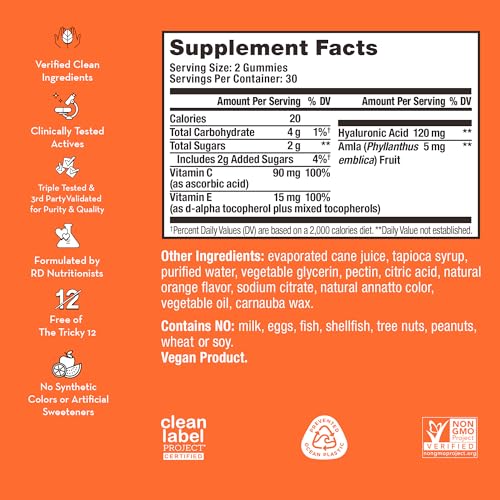 Hyaluronic acid gummies for youthful glow