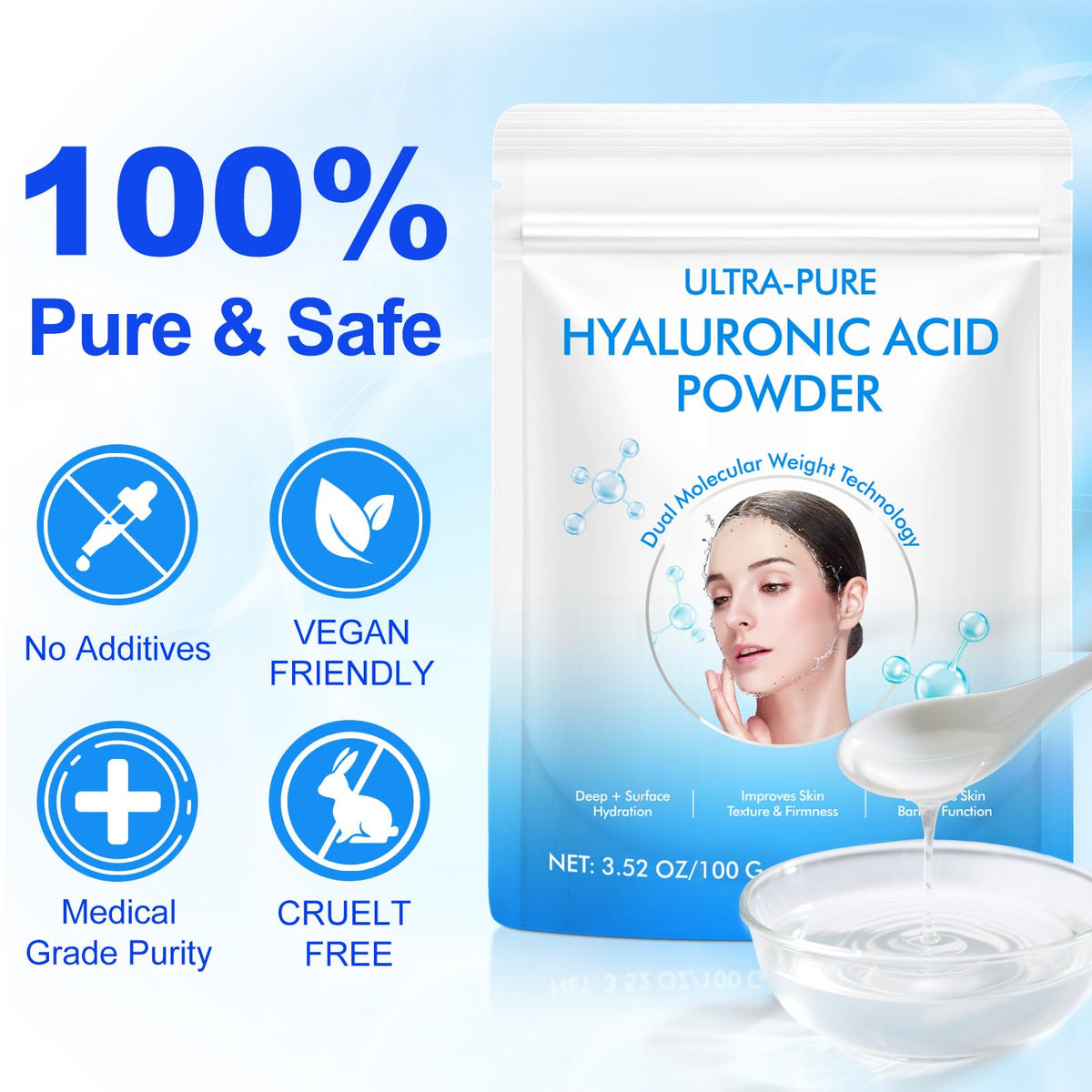 hyaluronic acid powder for youthful appearance