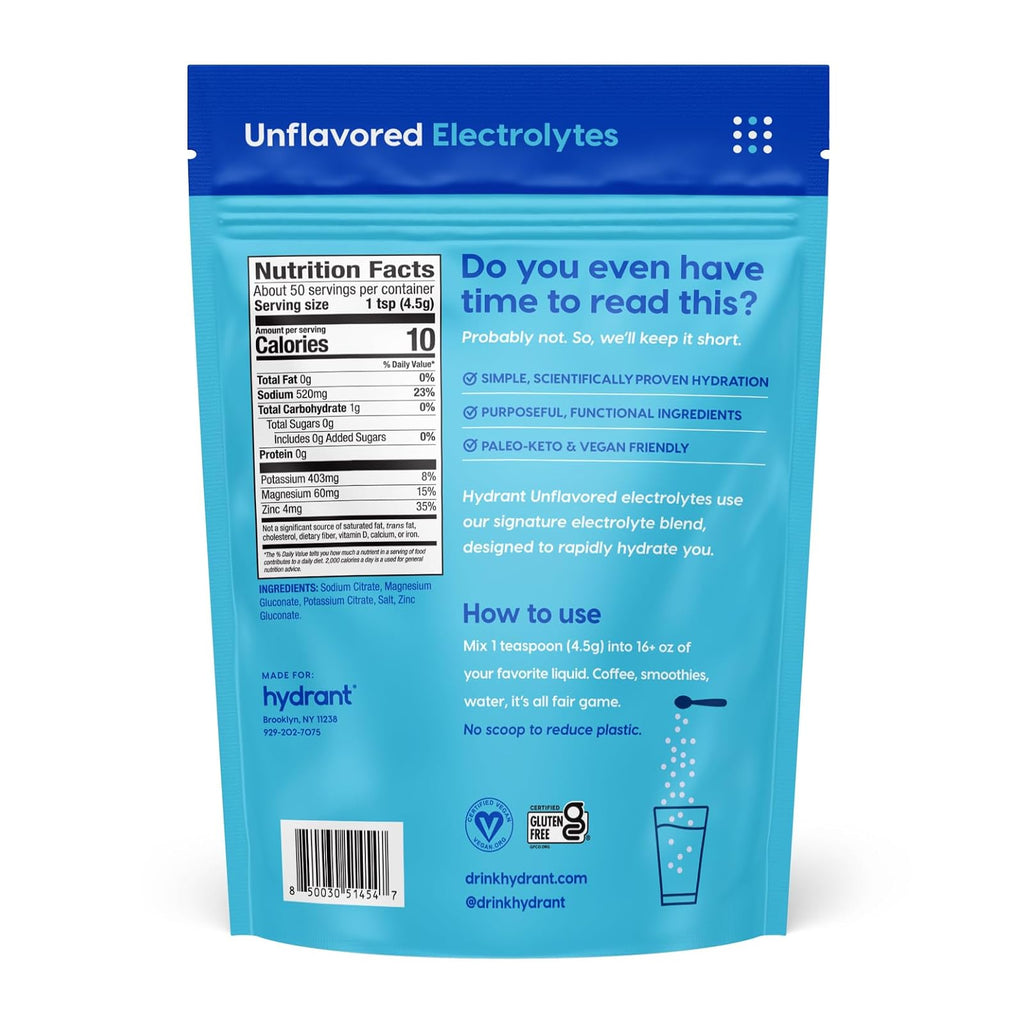 Hydrant electrolytes for post-workout recovery