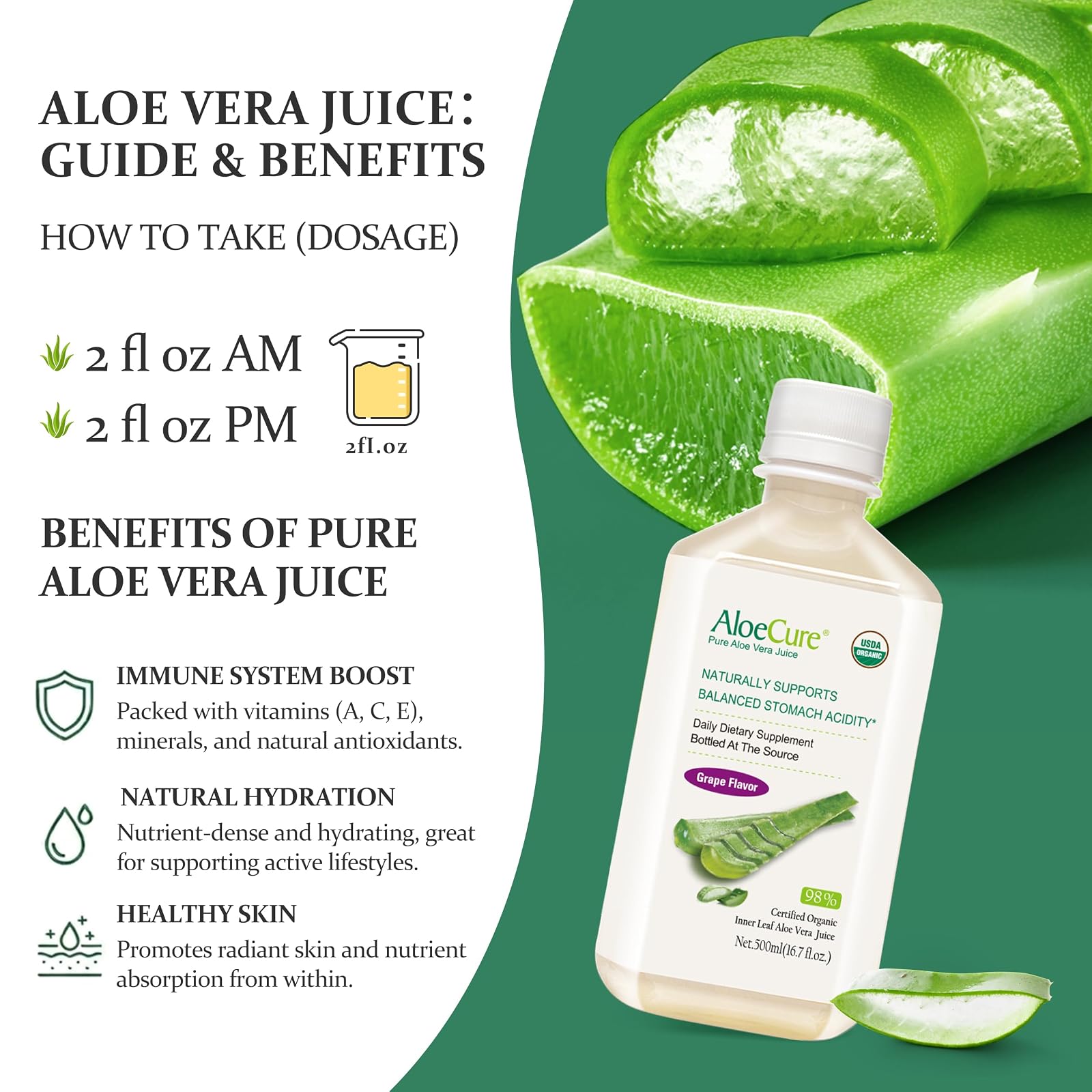 hydrating aloe vera juice bottles