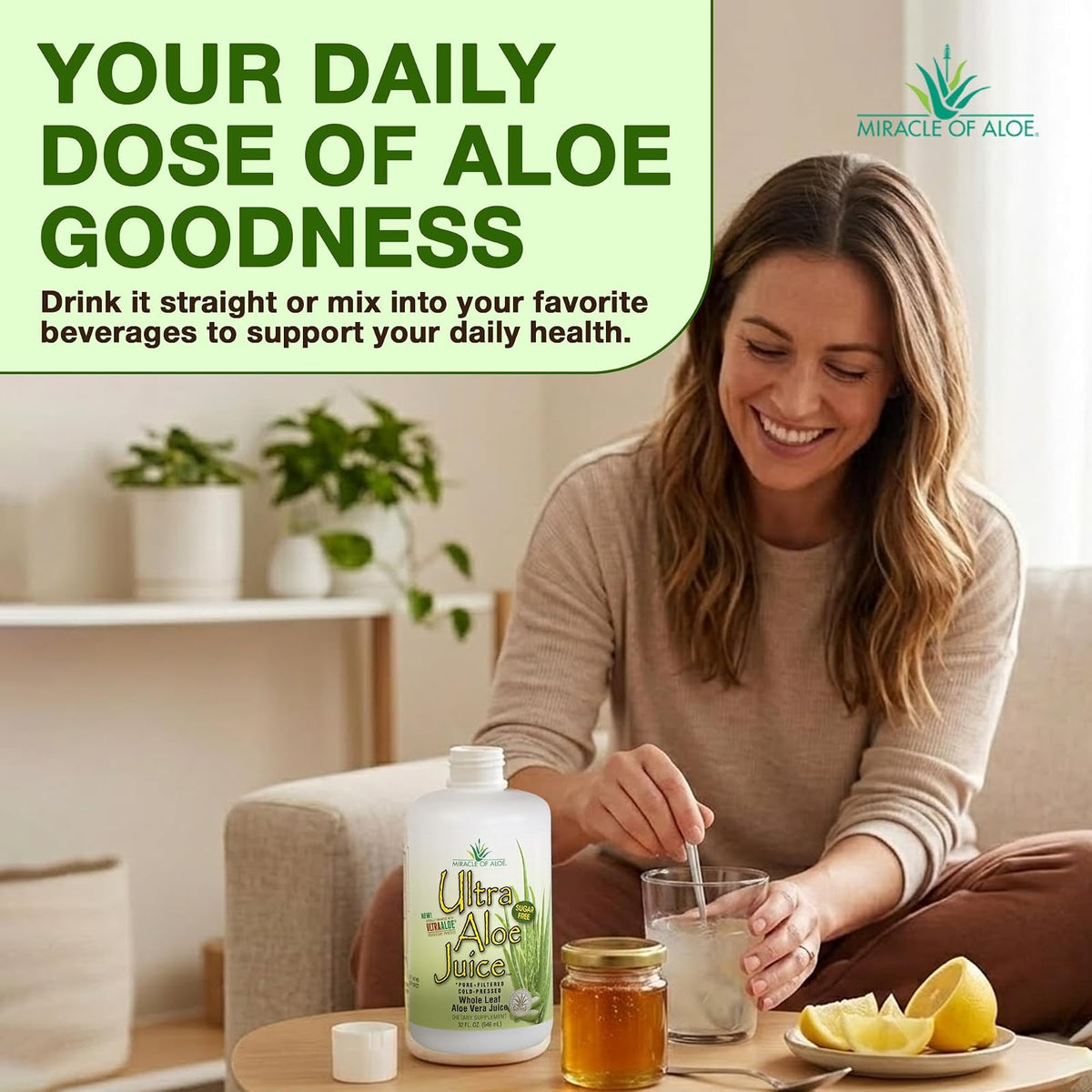 Hydrating aloe vera juice drink