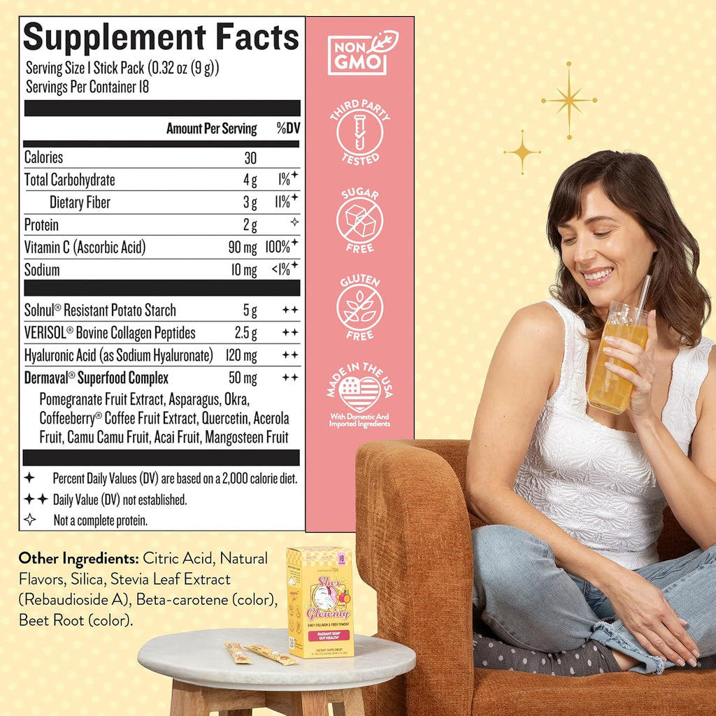 Hydrating collagen powder for glowing complexion