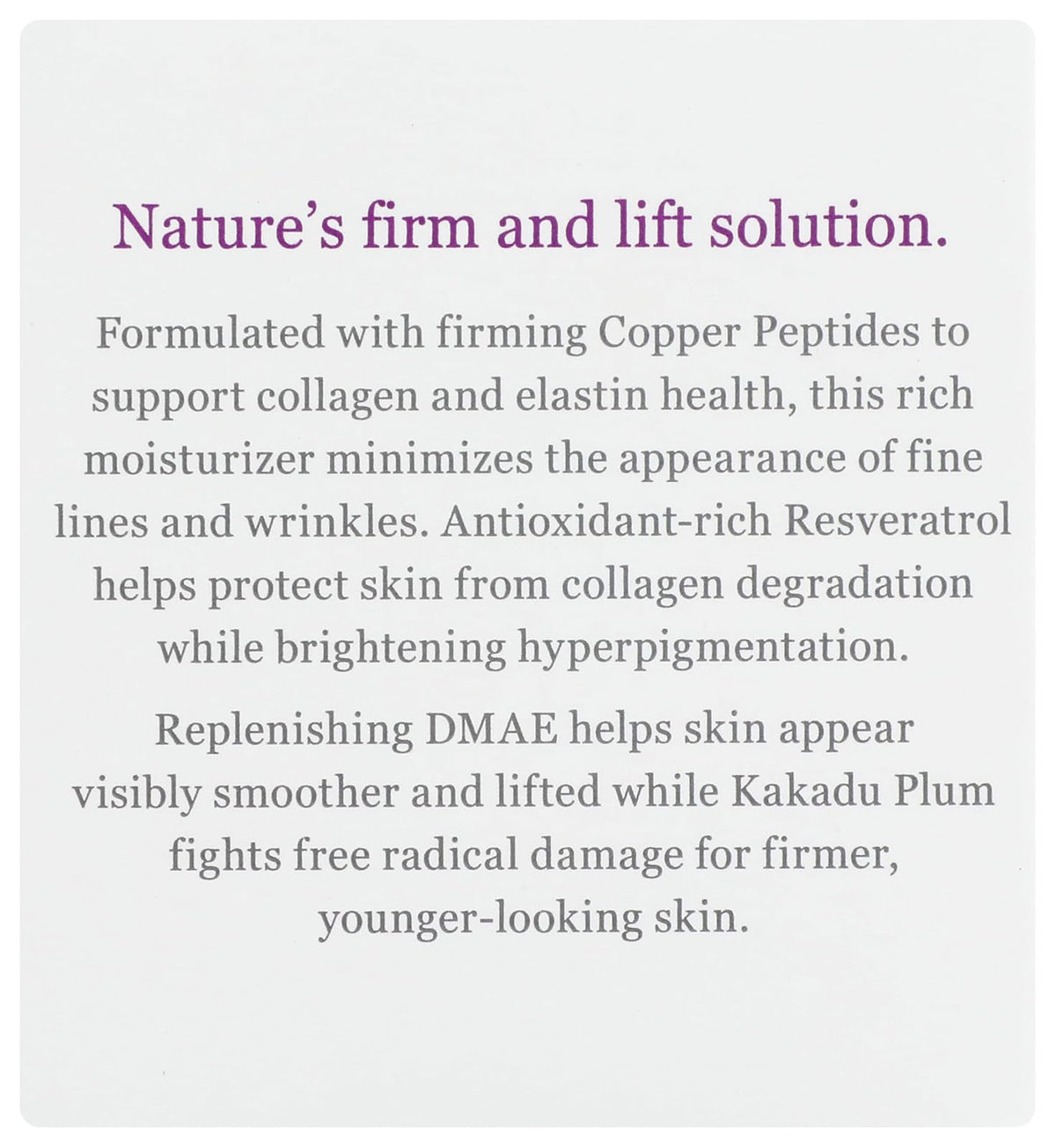 Hydrating DMAE moisturizer for elasticity
