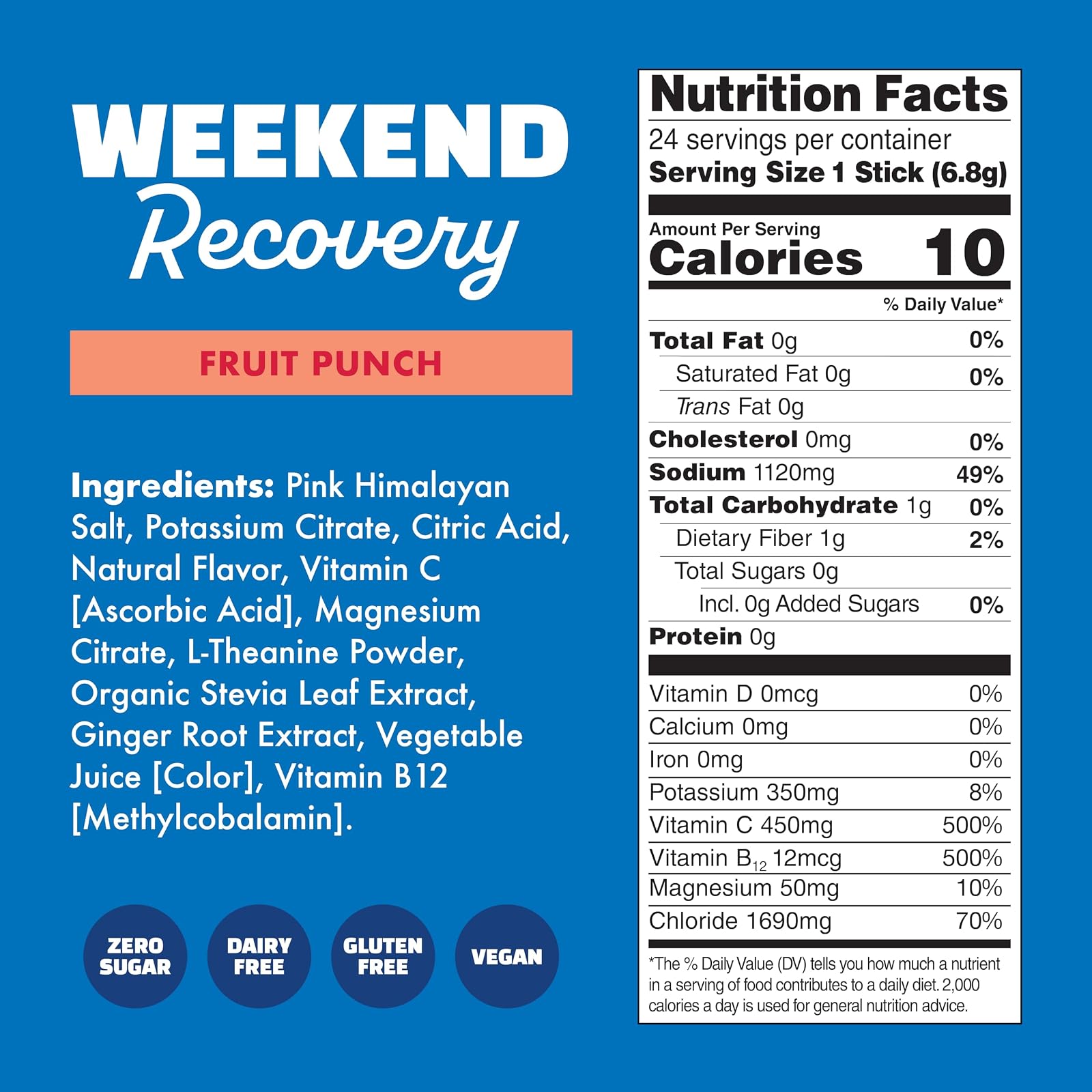 Hydrating electrolyte drink mix pack
