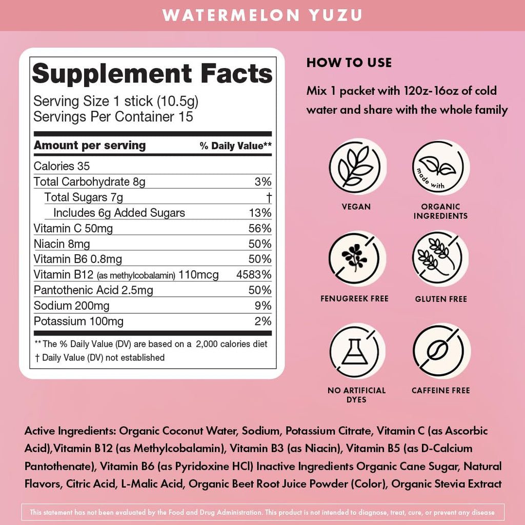 Hydrating electrolyte mix for workouts