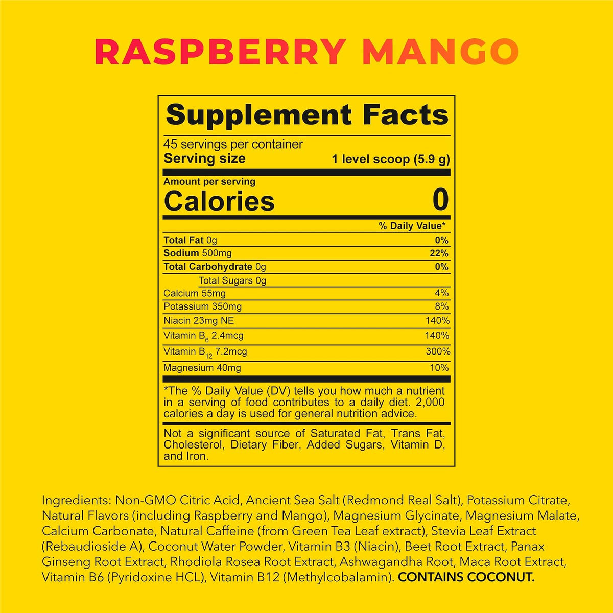 Hydrating electrolyte powder for workouts