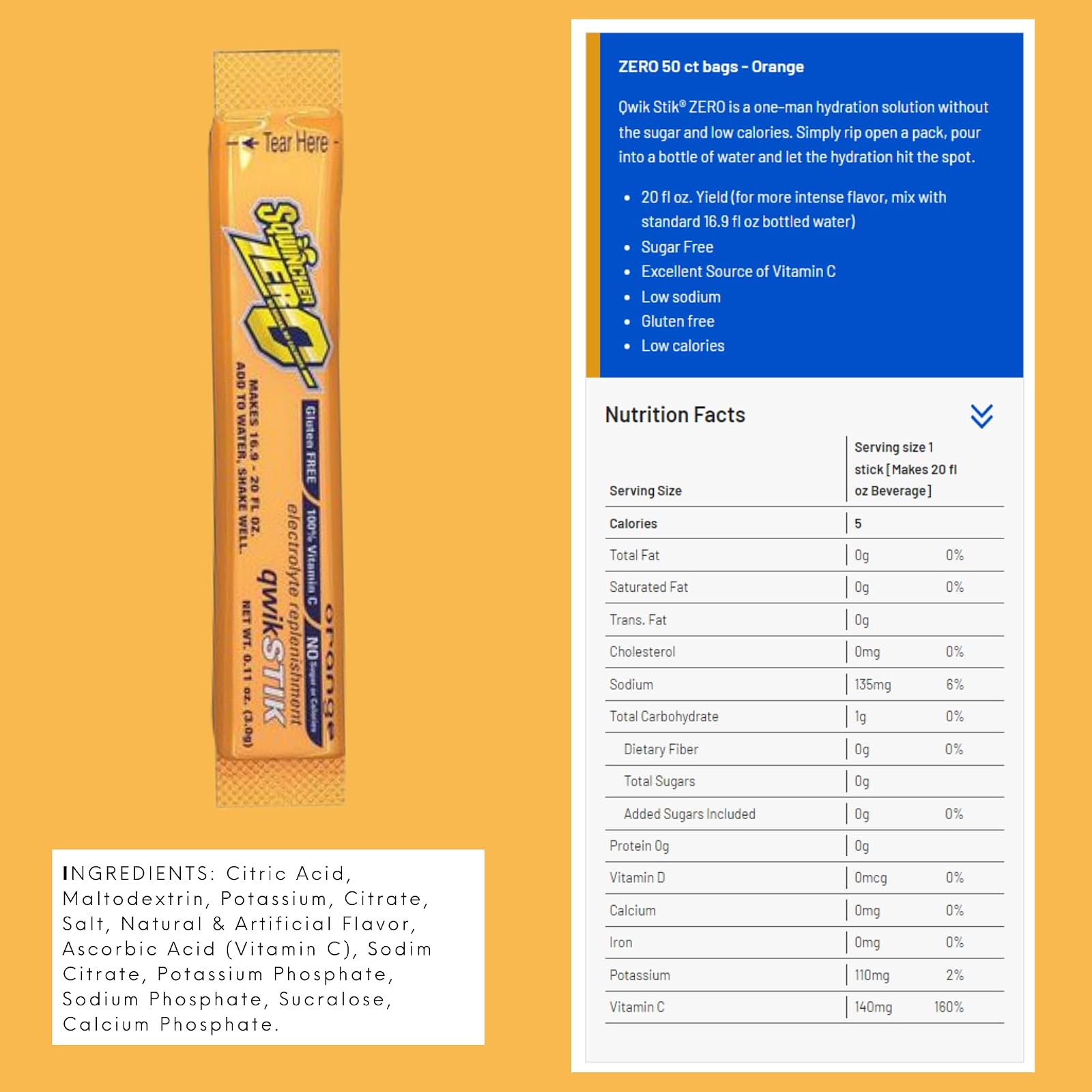 hydrating electrolyte replacement sticks