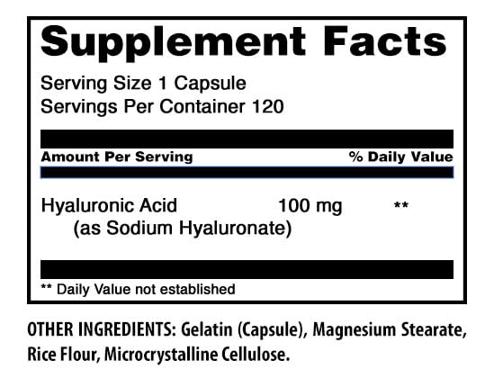 Hydrating hyaluronic acid supplement