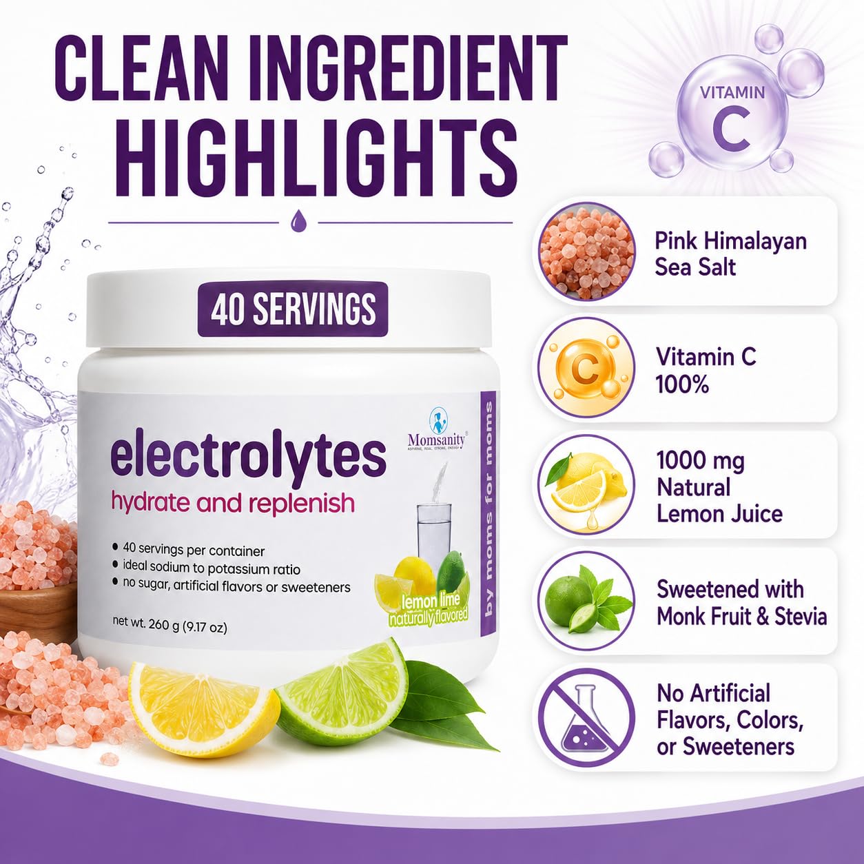 hydrating lemon lime electrolyte mix