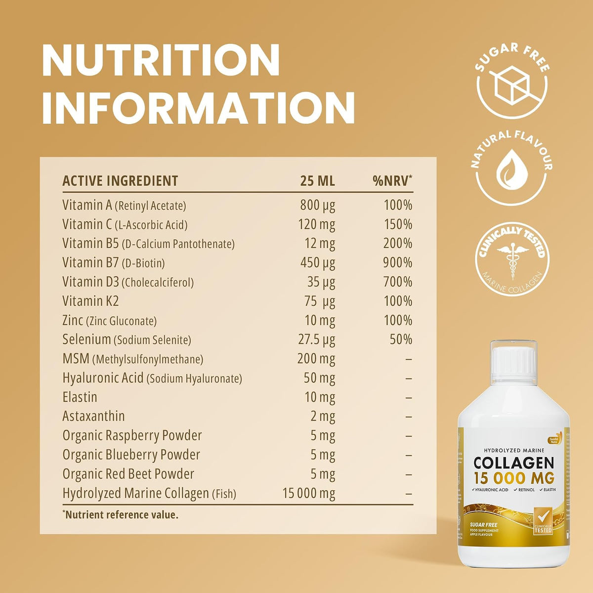 Hydrating marine collagen drink