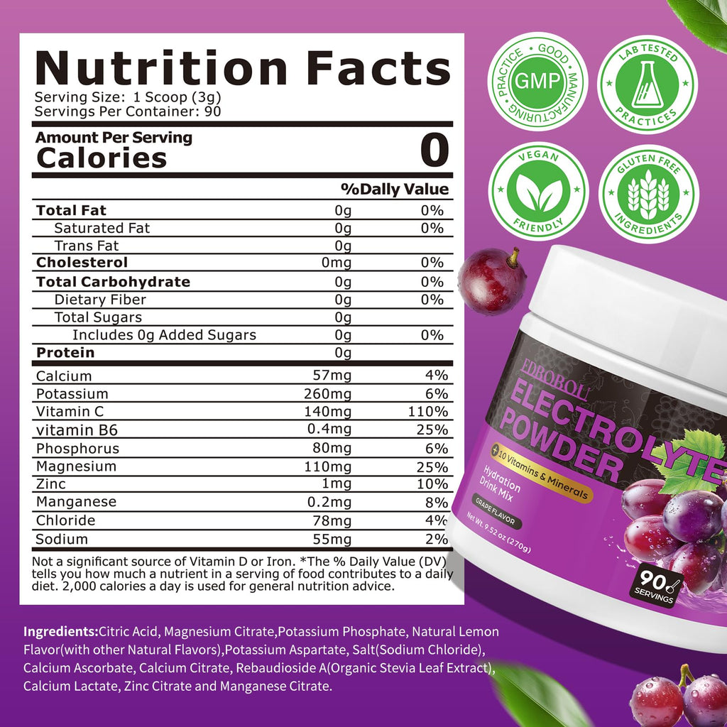 hydrating sugar free electrolyte drink mix