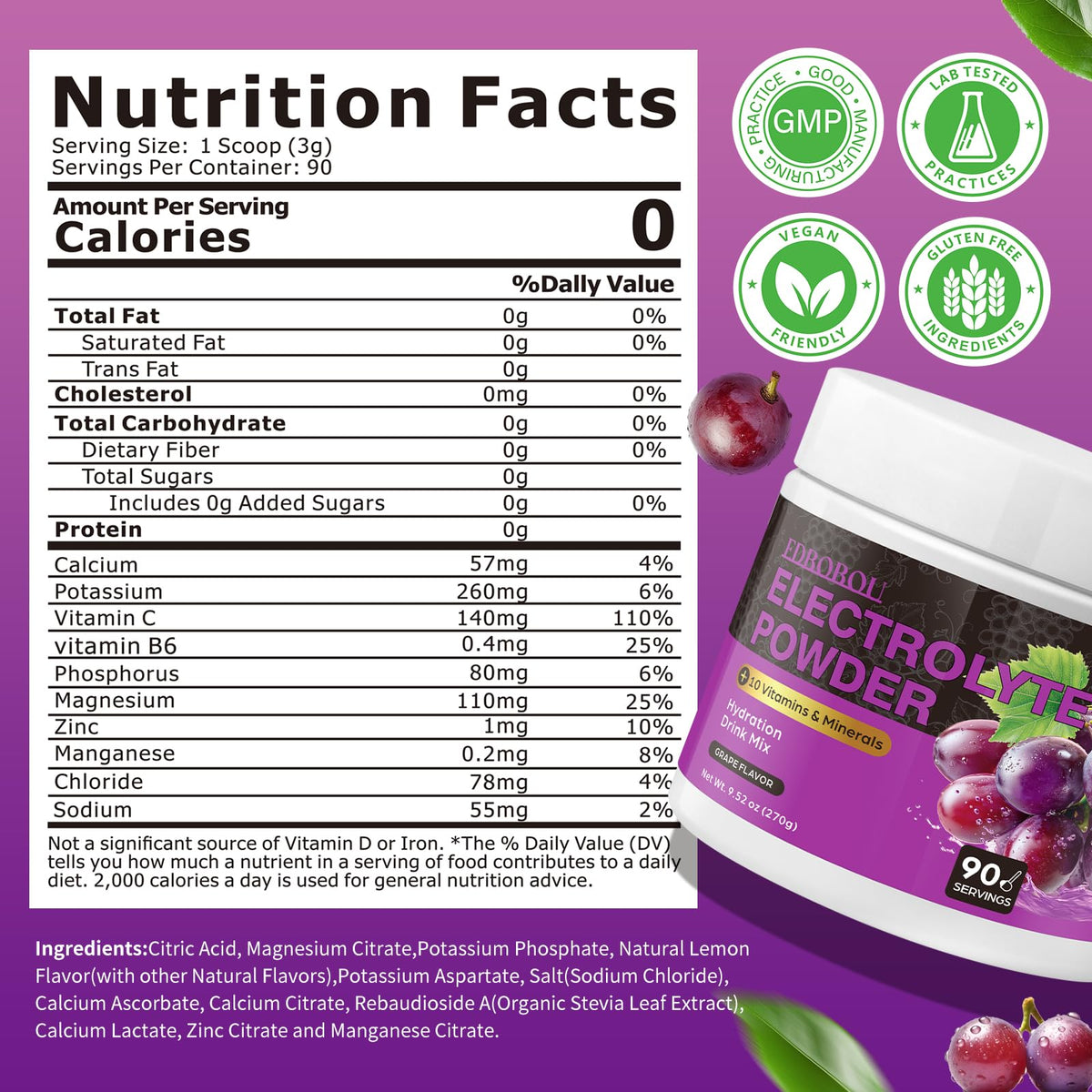 hydrating sugar free electrolyte drink mix
