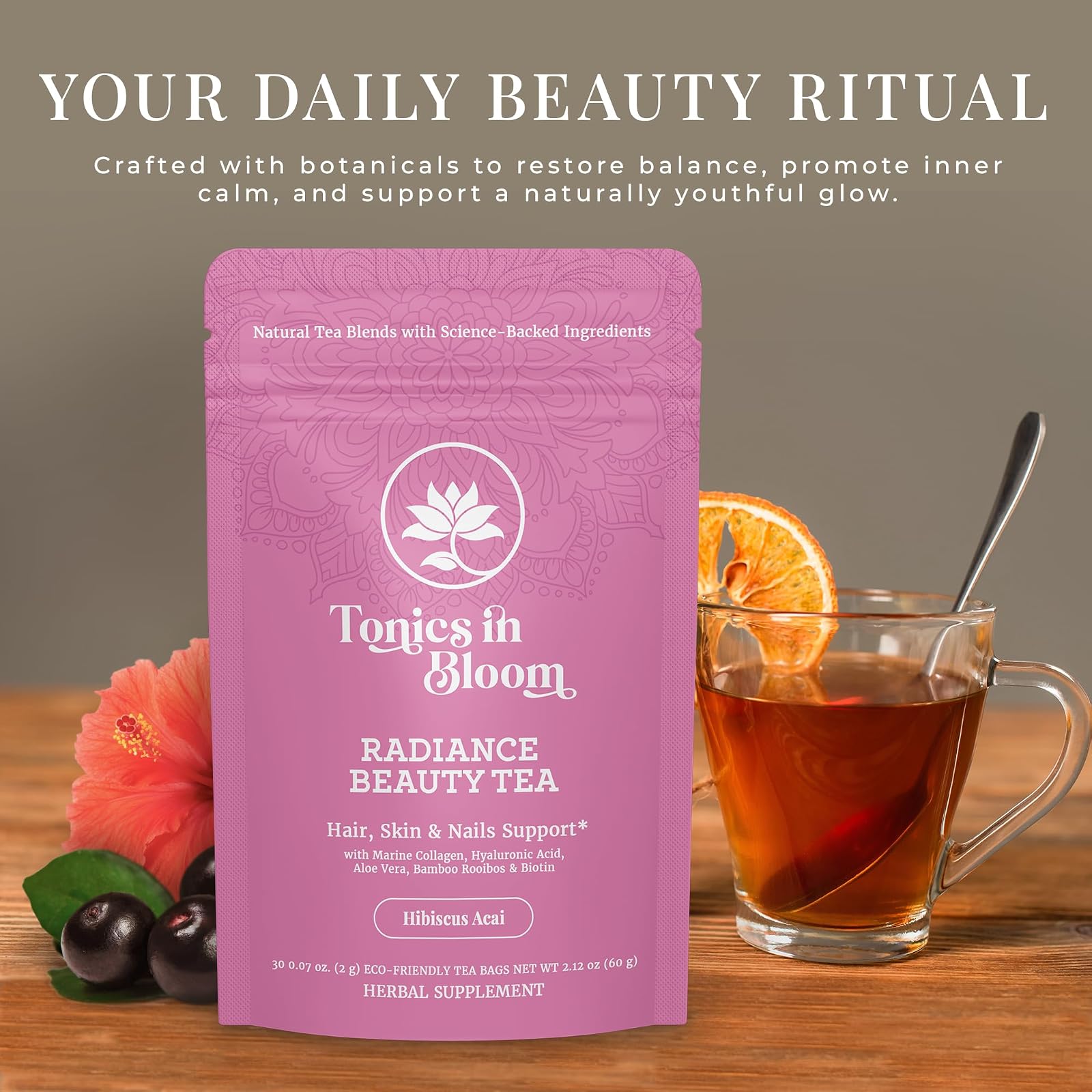 Hydrating tea for youthful skin