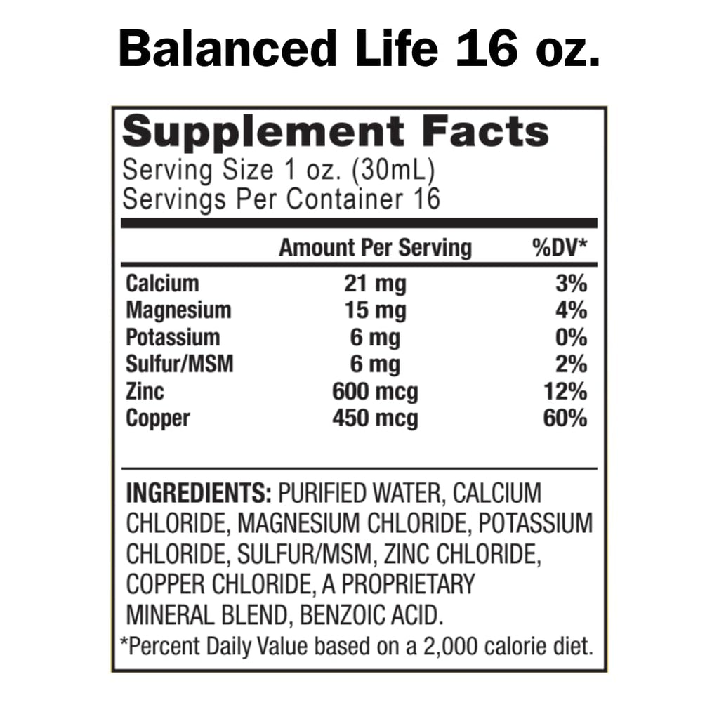 Hydration solution with Balanced Life multiminerals