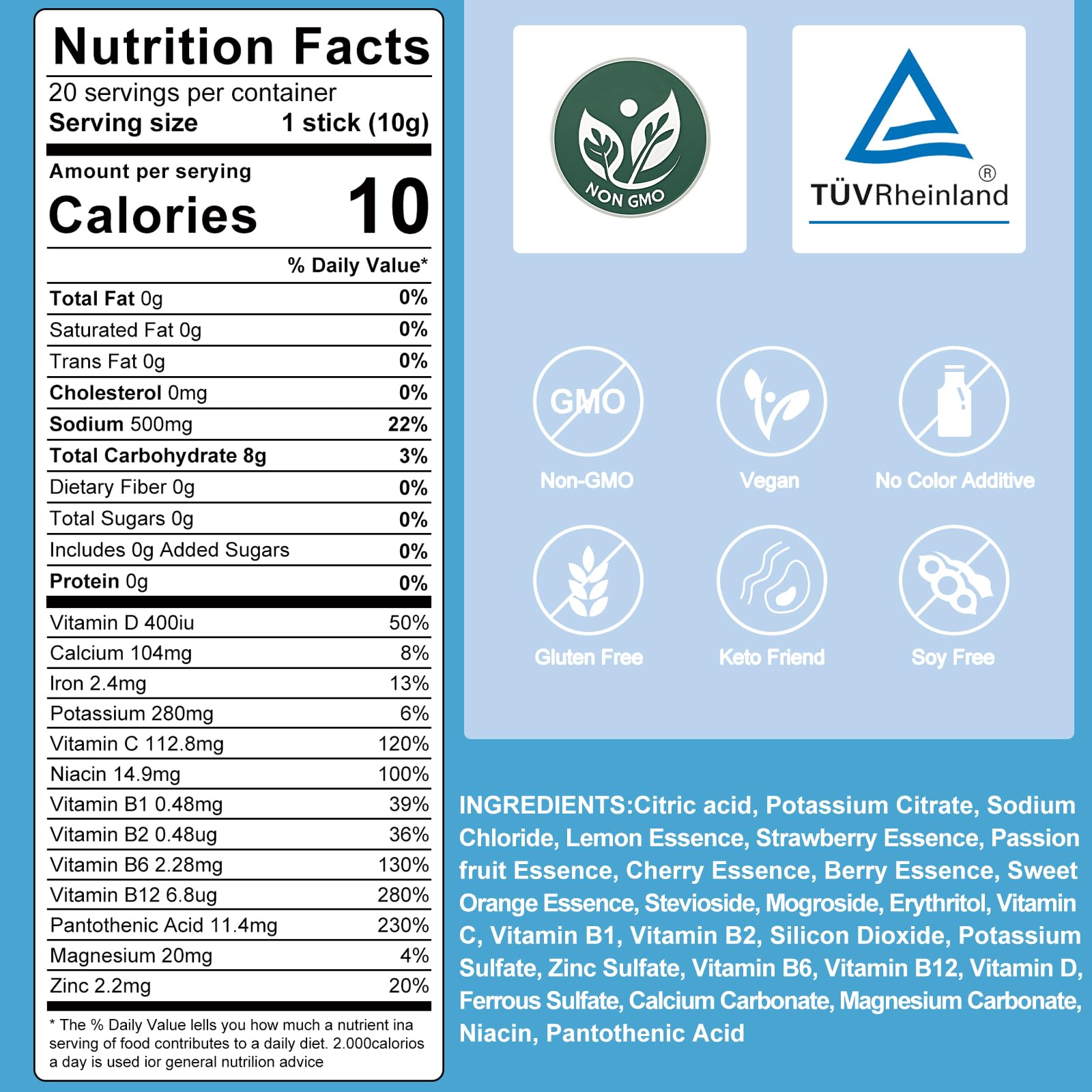 hydration support electrolyte packets