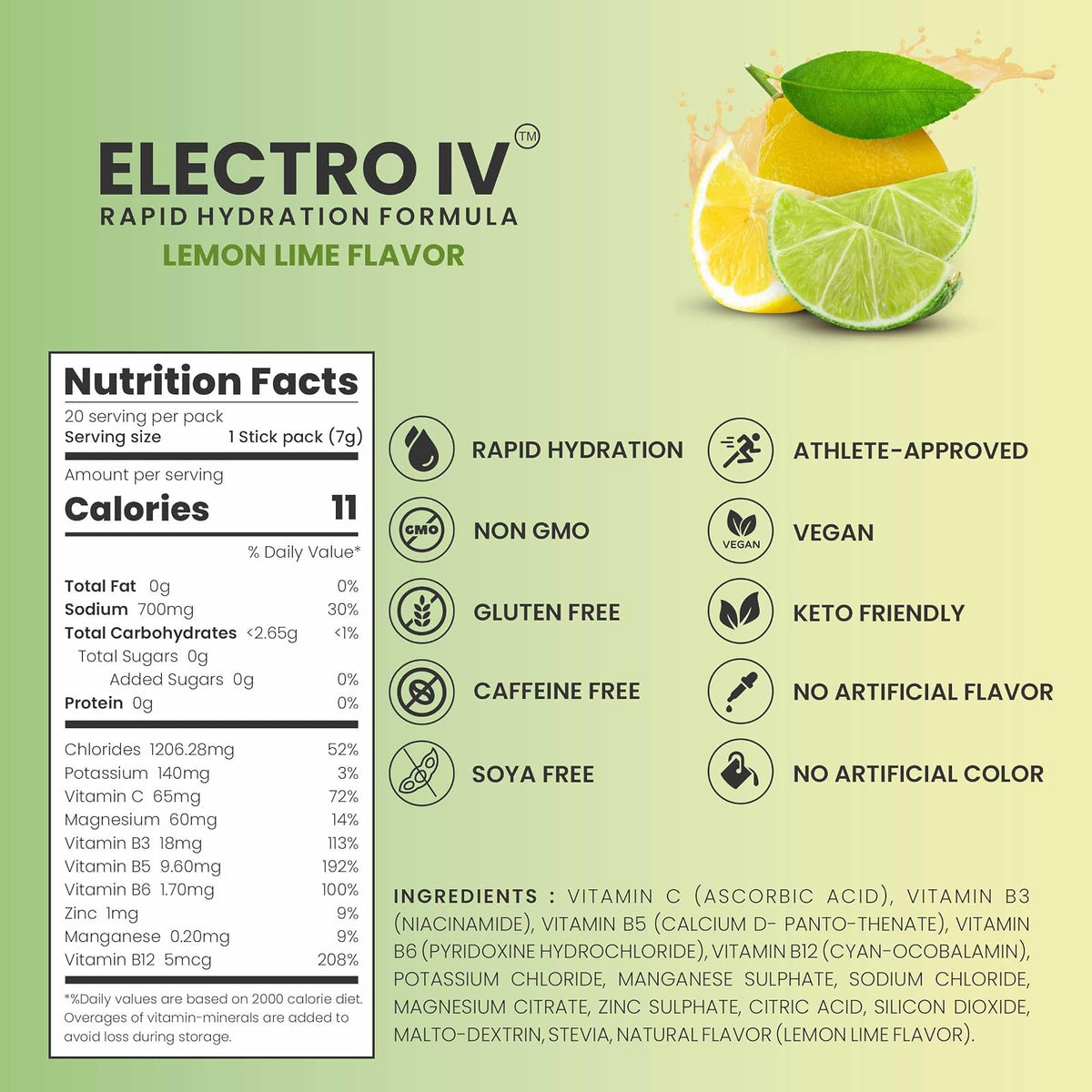 Hydration support electrolyte stick packs