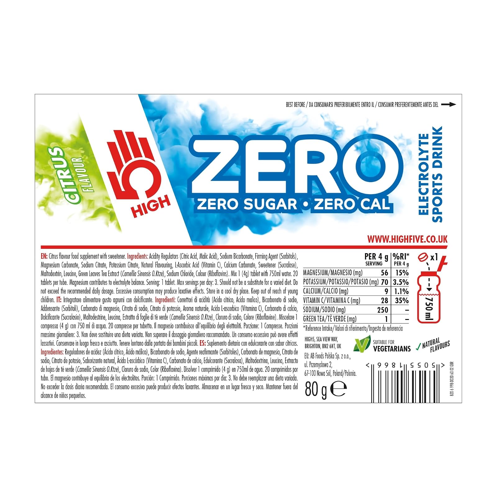 Hydration support with HIGH5 tablets