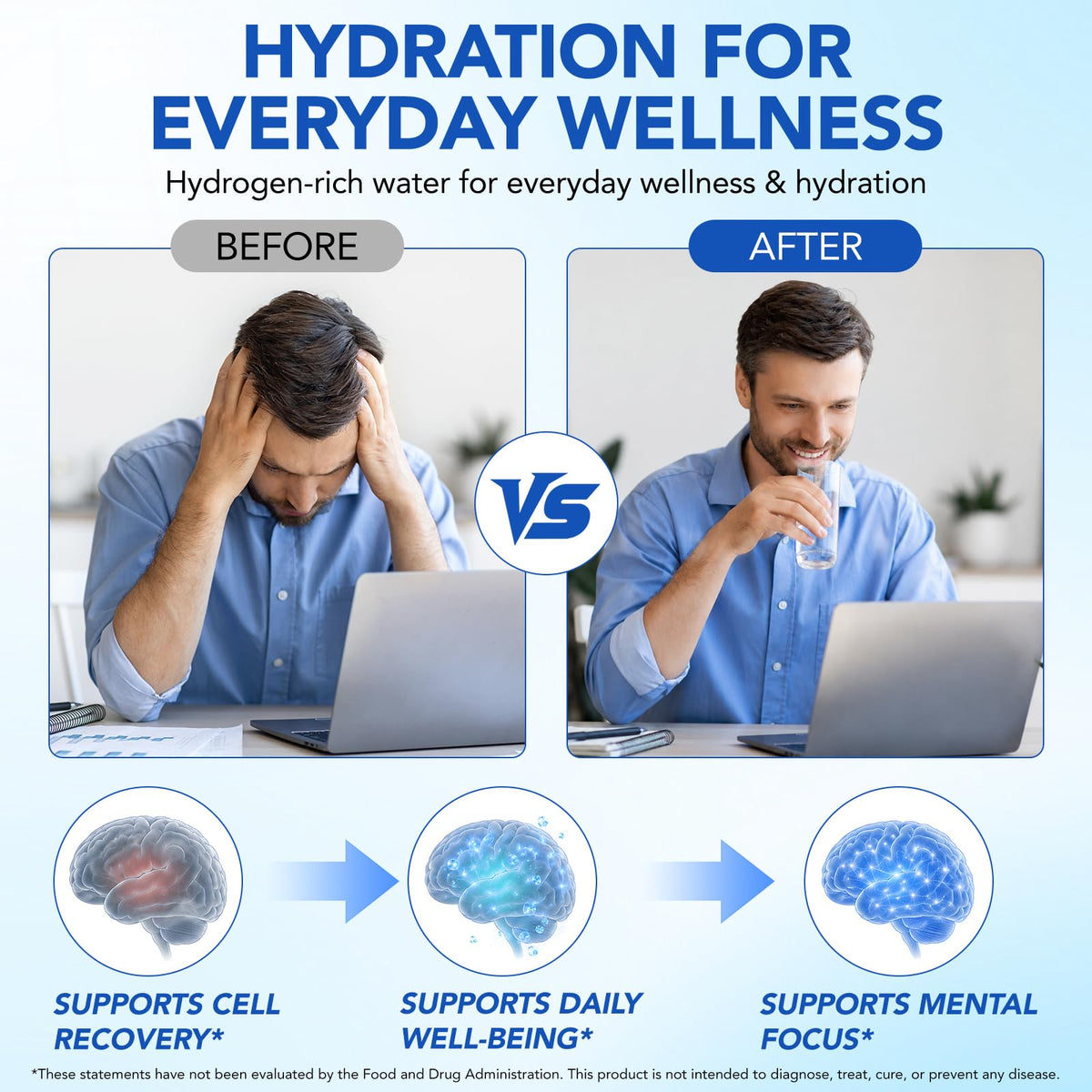 Hydrogen infused water tablets