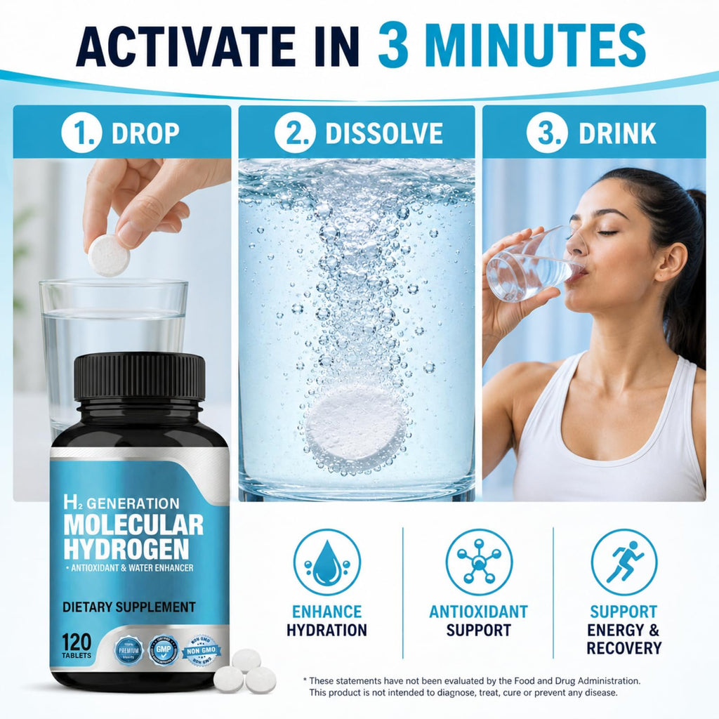 Hydrogen tablets for enhanced hydration