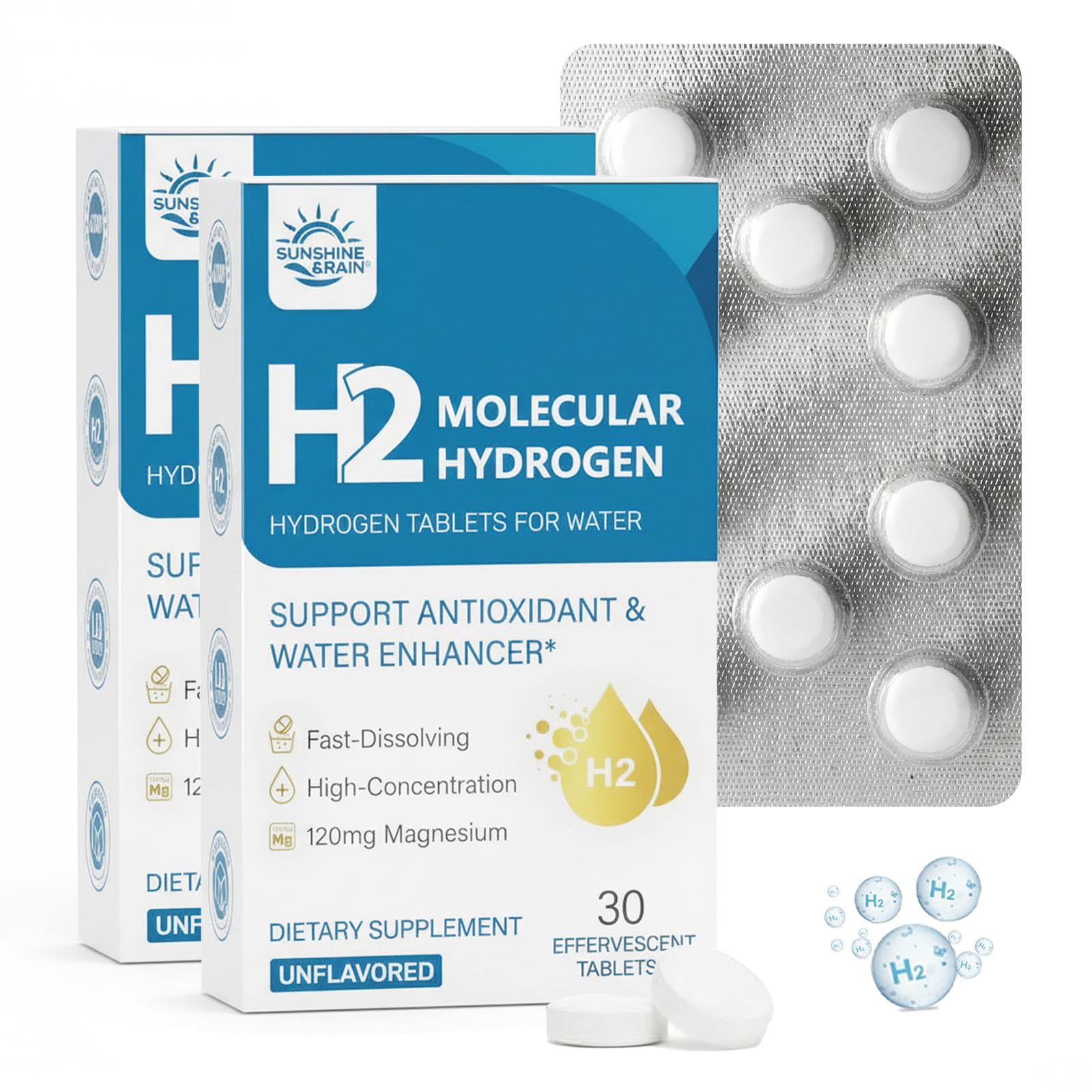 Hydrogen tablets for enhanced hydration