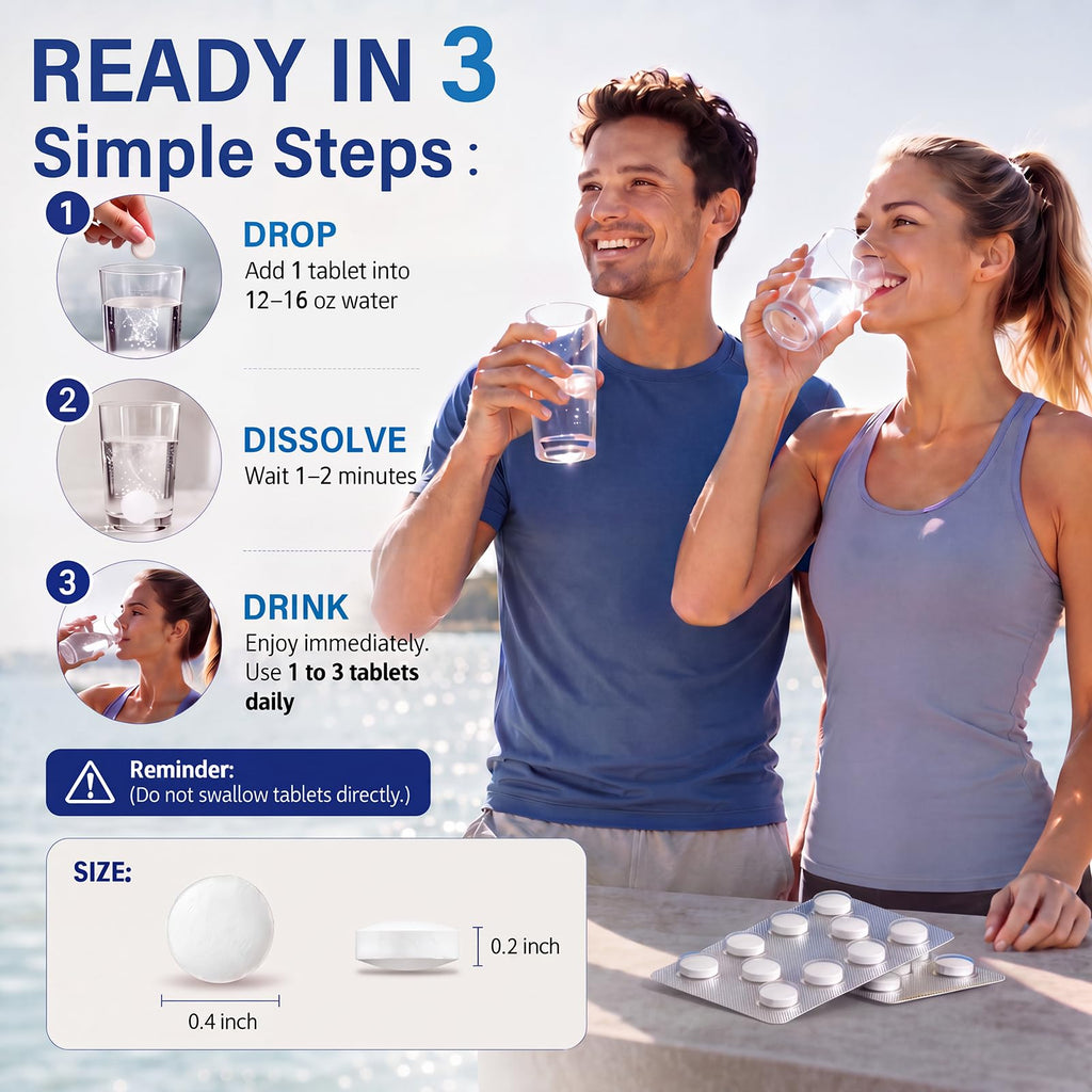 Hydrogen tablets for hydration support