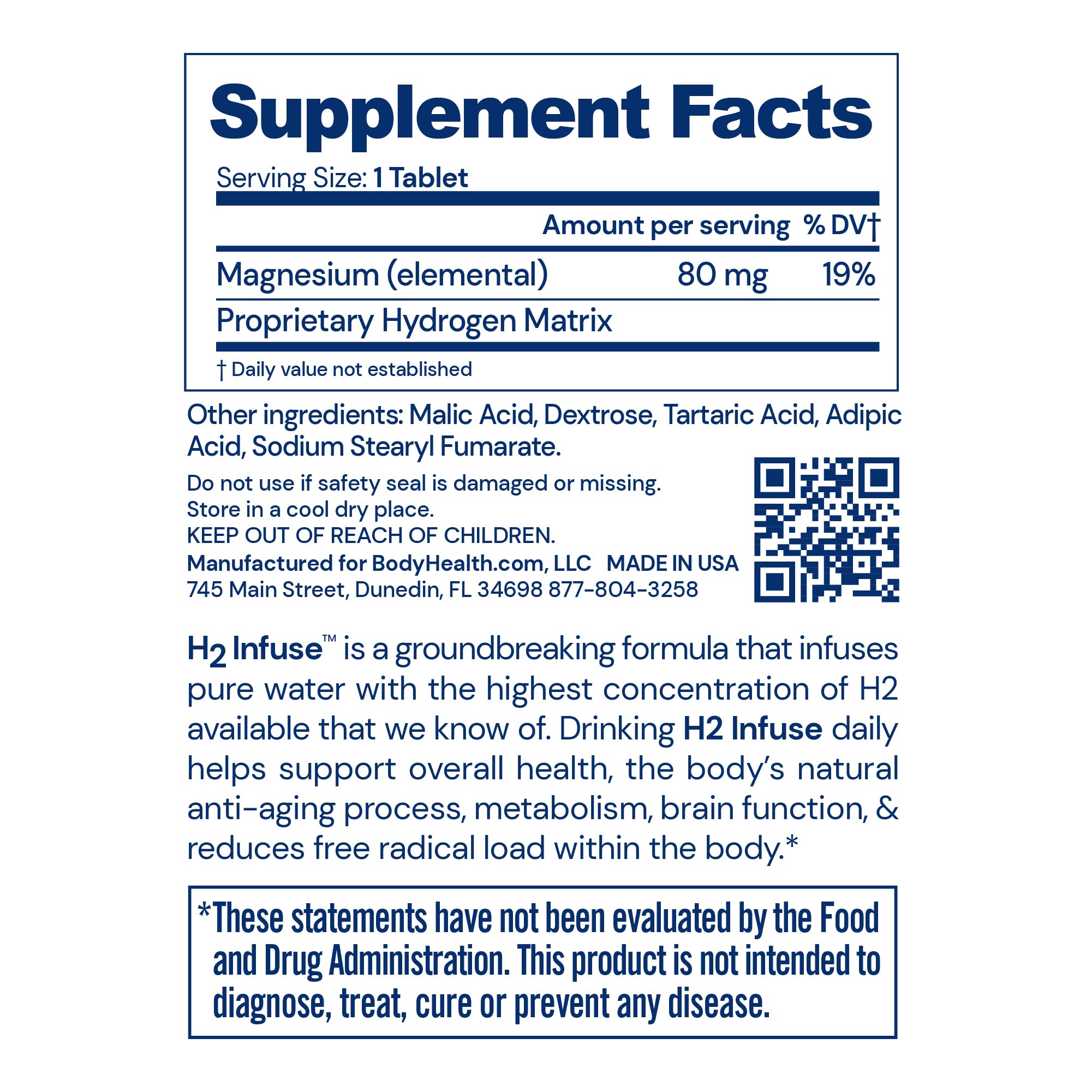 Hydrogen tablets for immune support