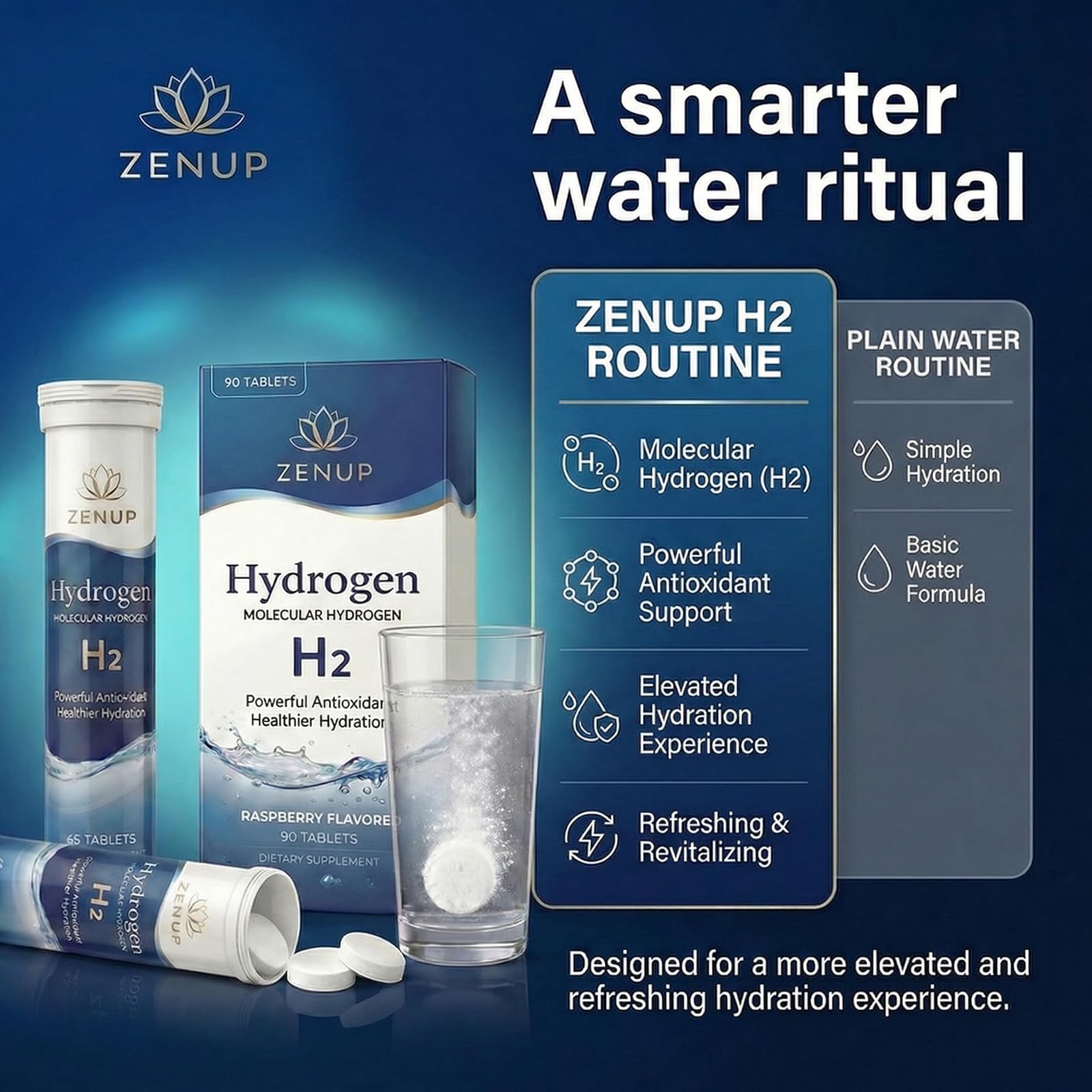 Hydrogen tablets for improved recovery