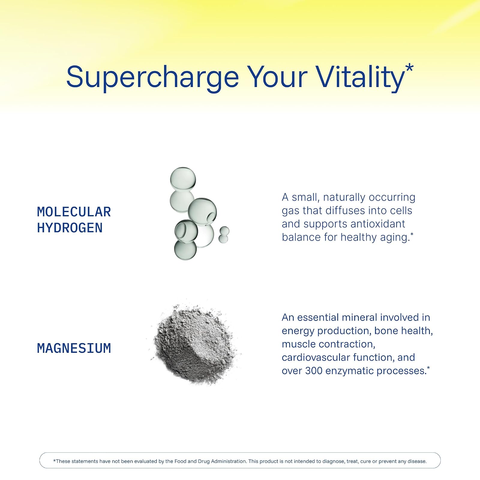 Hydrogen water tablets for energy boost