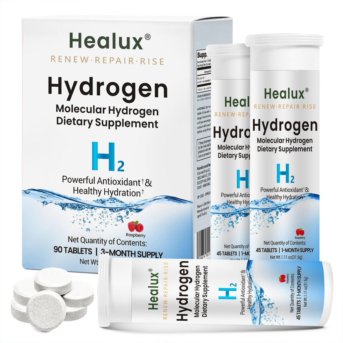 Hydrogen water tablets for hydration