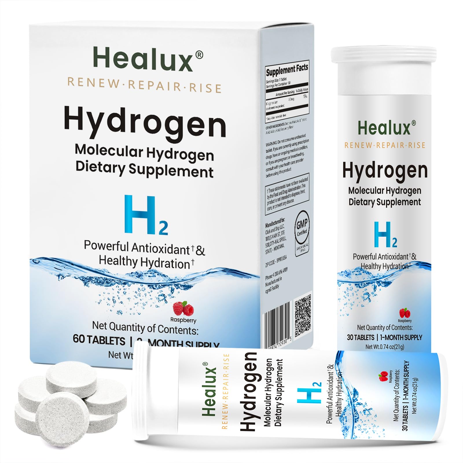 Hydrogen water tablets for hydration
