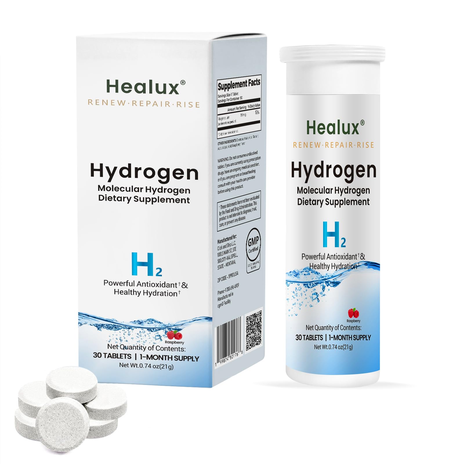 Hydrogen water tablets for hydration