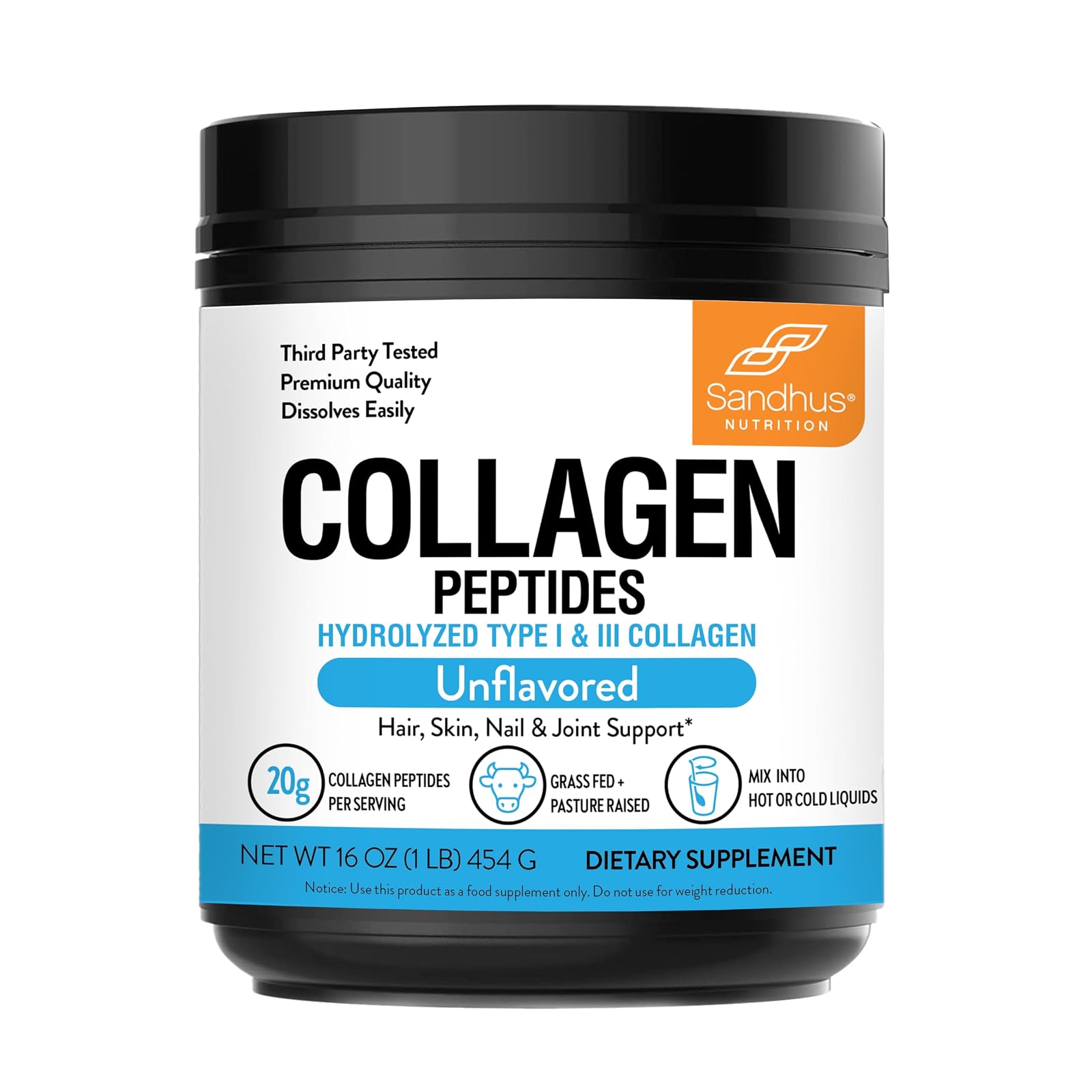 Hydrolyzed collagen peptides for beauty