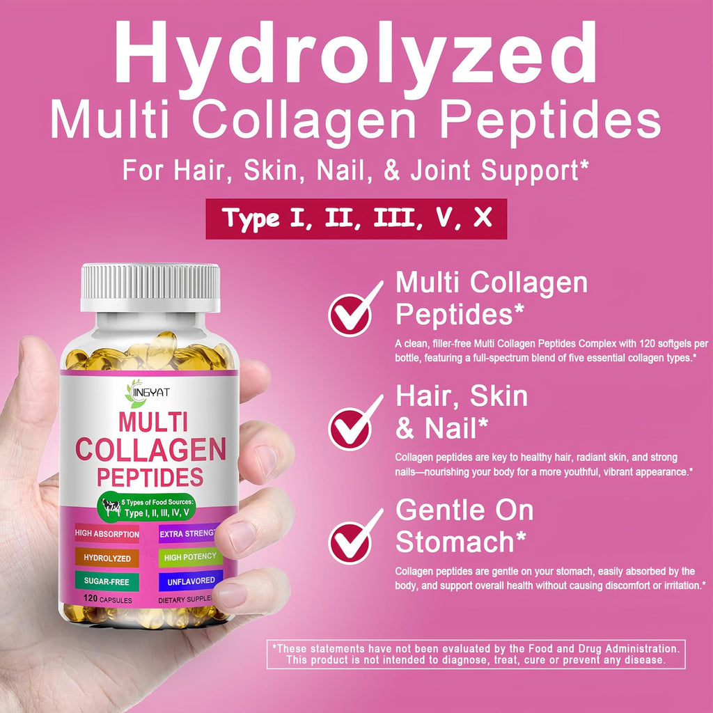 Hydrolyzed collagen peptides for skin health