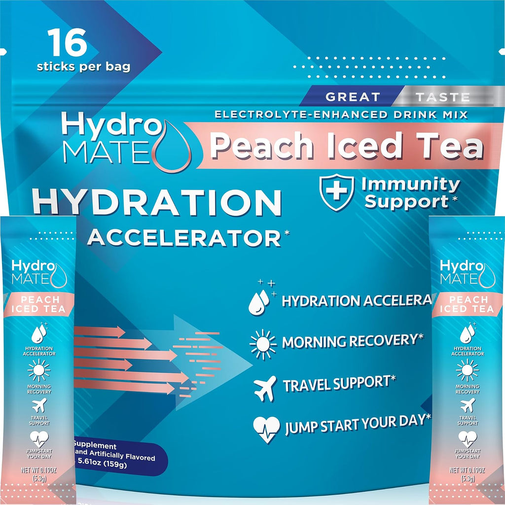 HydroMATE digestive enzymes peach tea