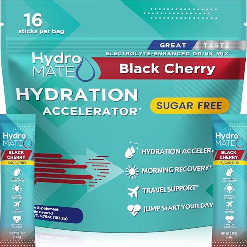HydroMATE electrolyte powder black cherry flavour