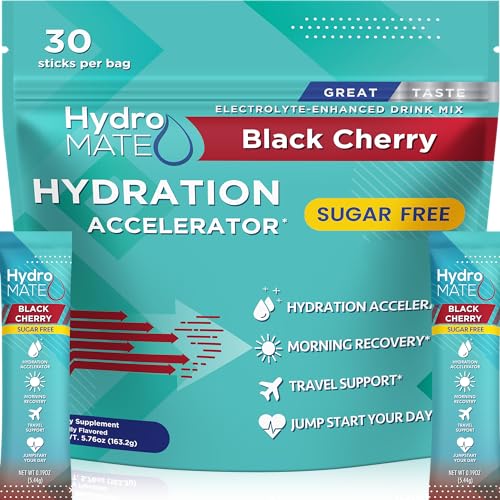 HydroMATE electrolyte powder black cherry flavour