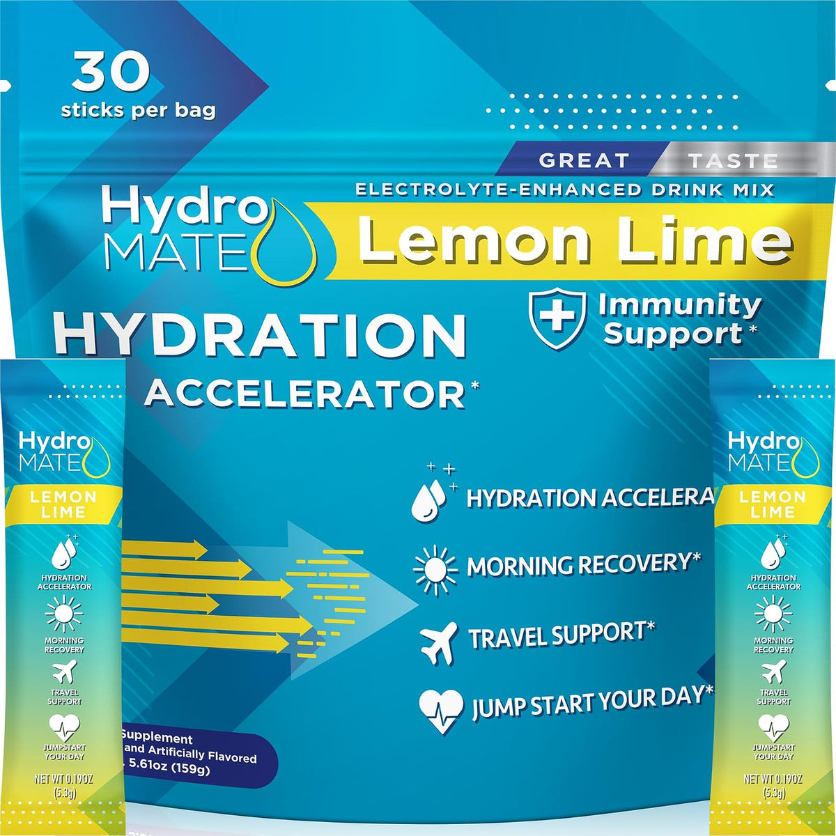 HydroMATE electrolyte powder lemon lime