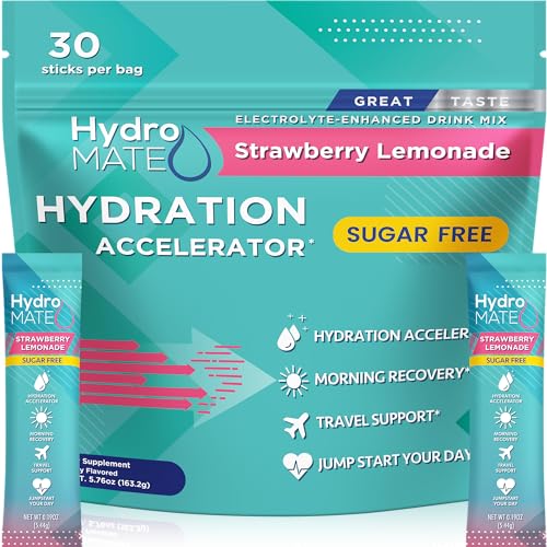 HydroMATE electrolyte powder strawberry lemonade