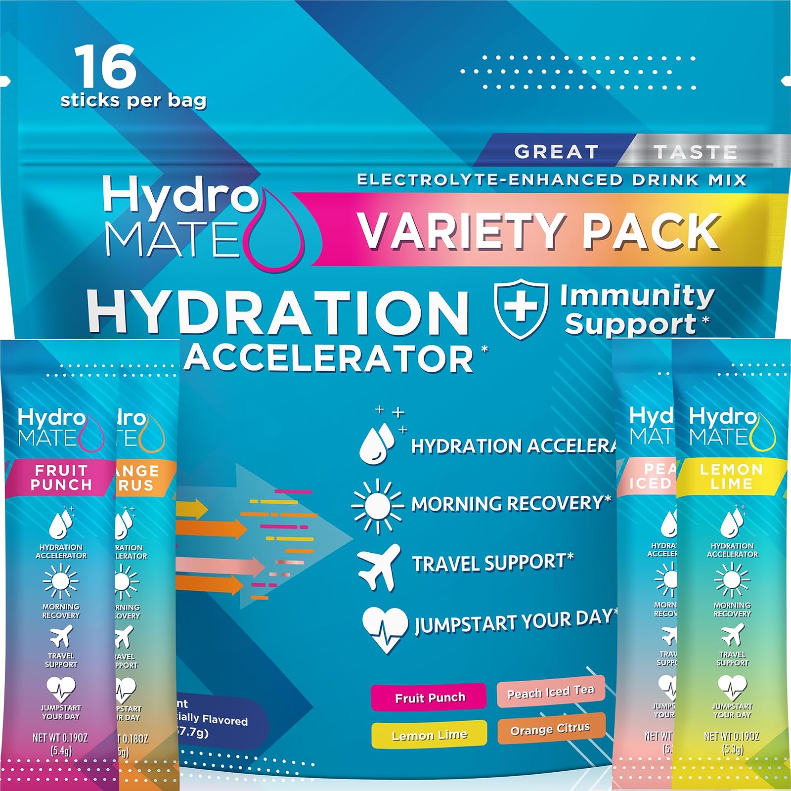 HydroMATE electrolyte powder variety pack