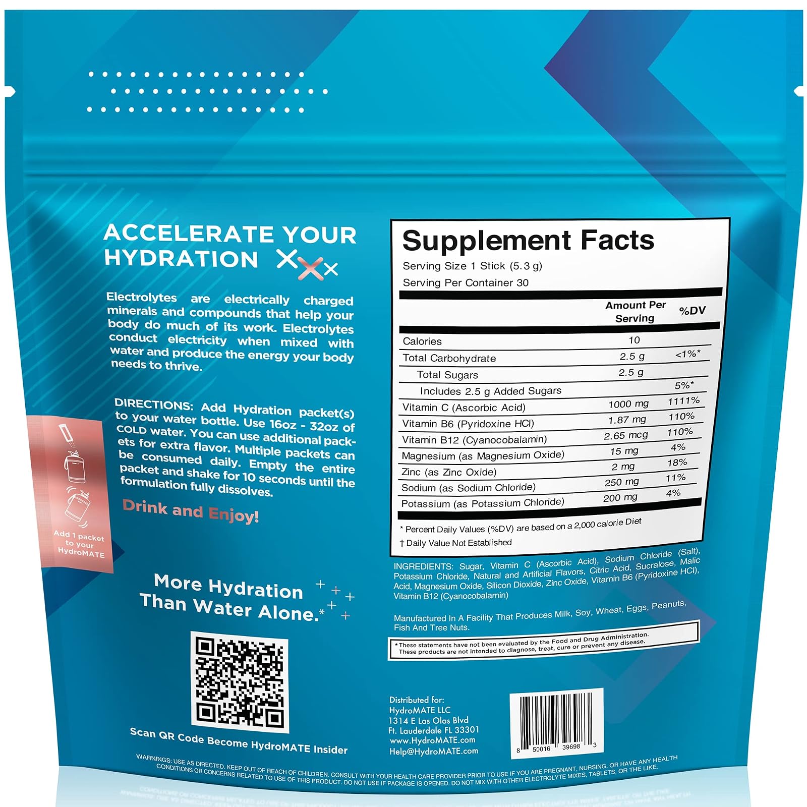 HydroMATE electrolyte tablets for hydration