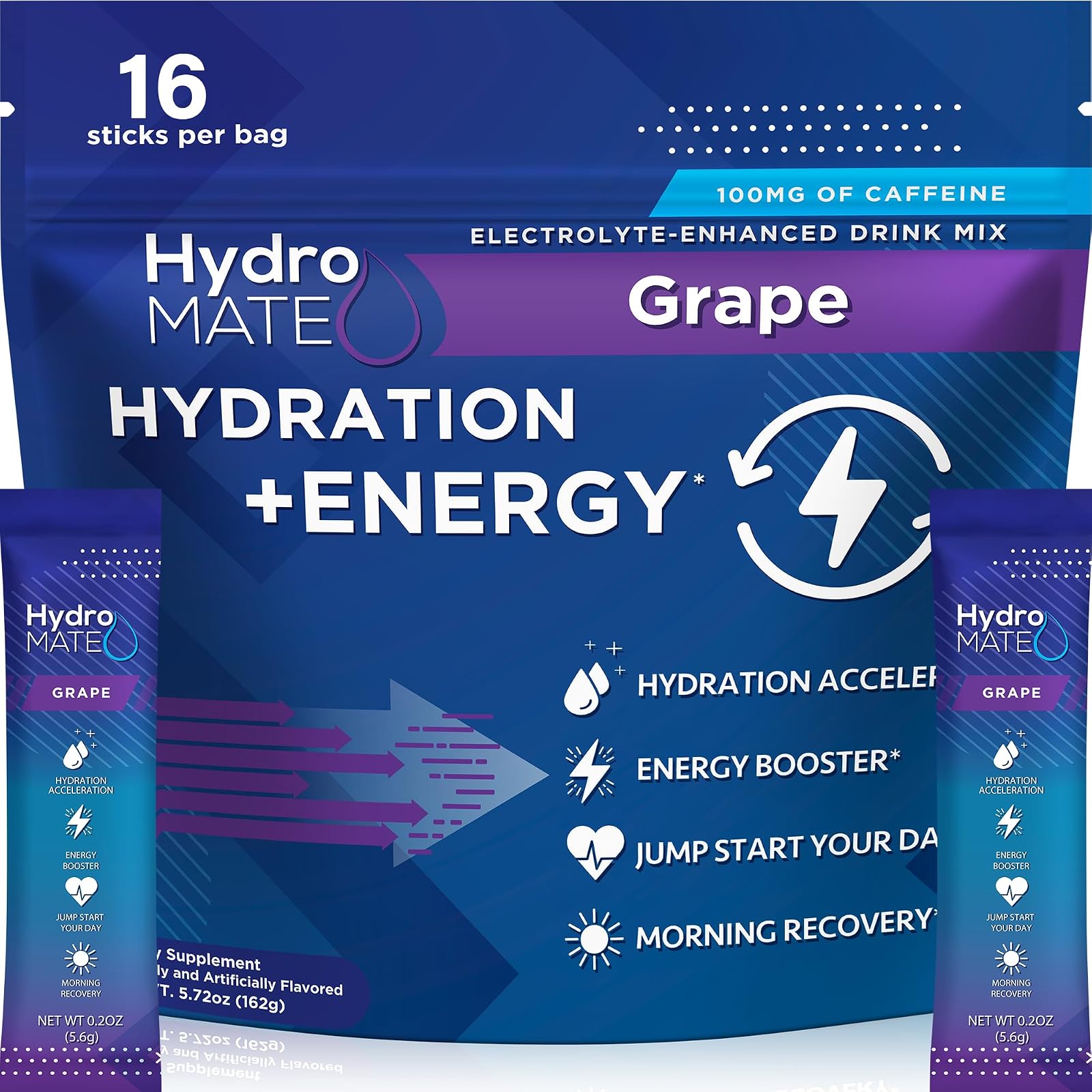 HydroMATE grape electrolyte powder packets