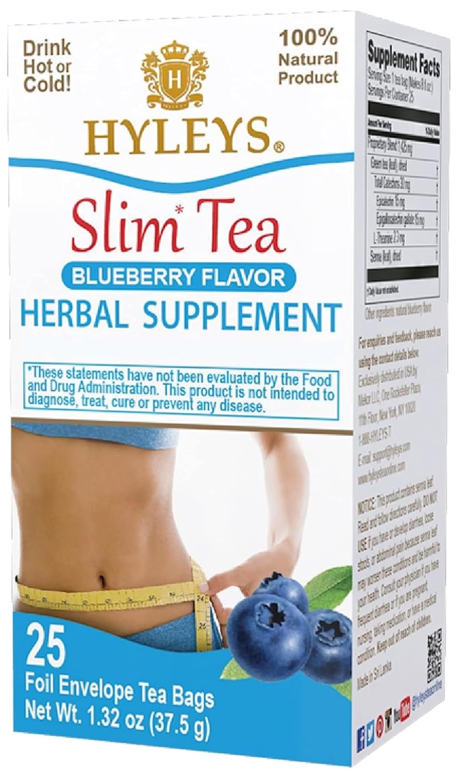 Hyleys blueberry herbal tea bags