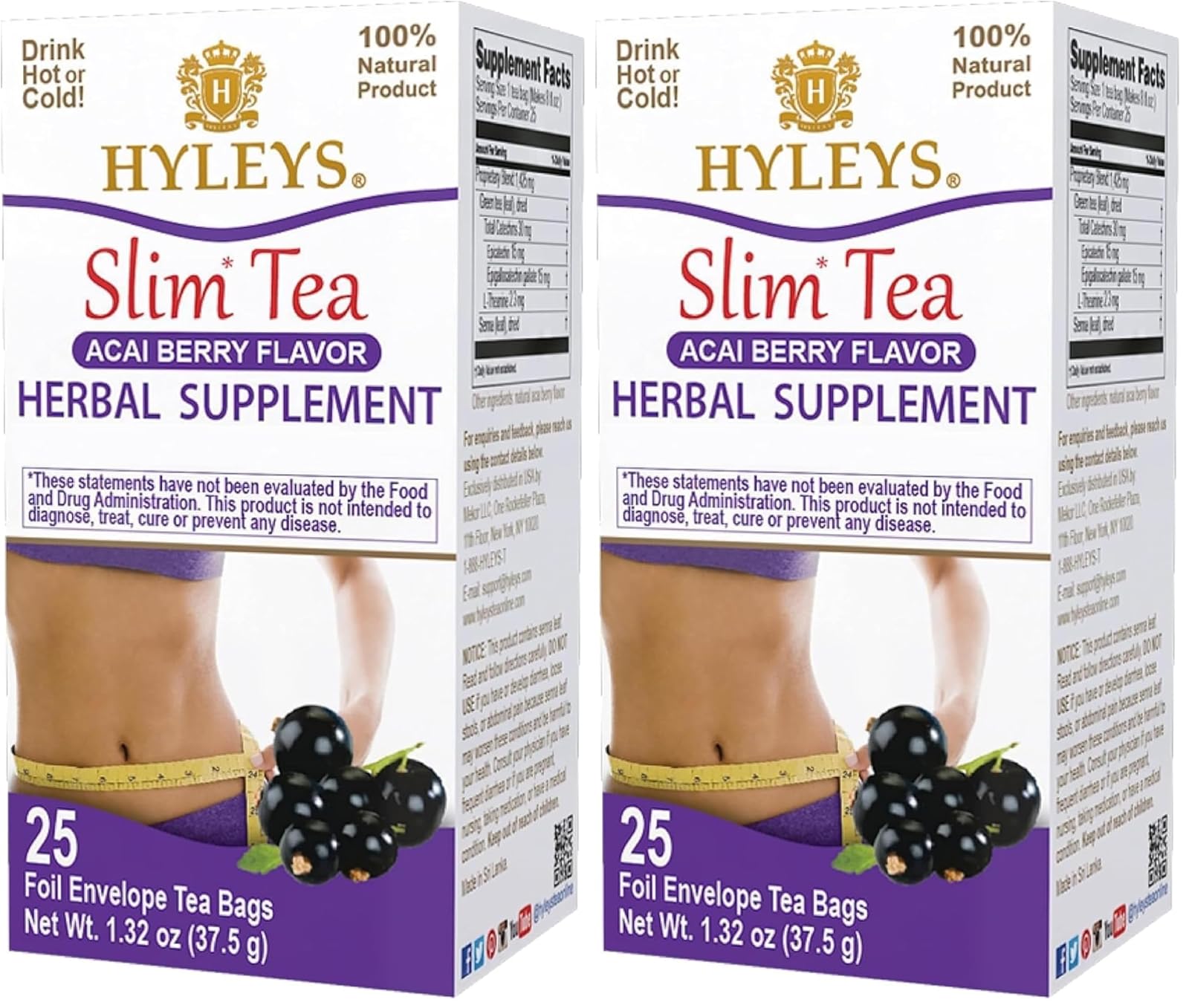 HYLEYS detox tea with acai berry