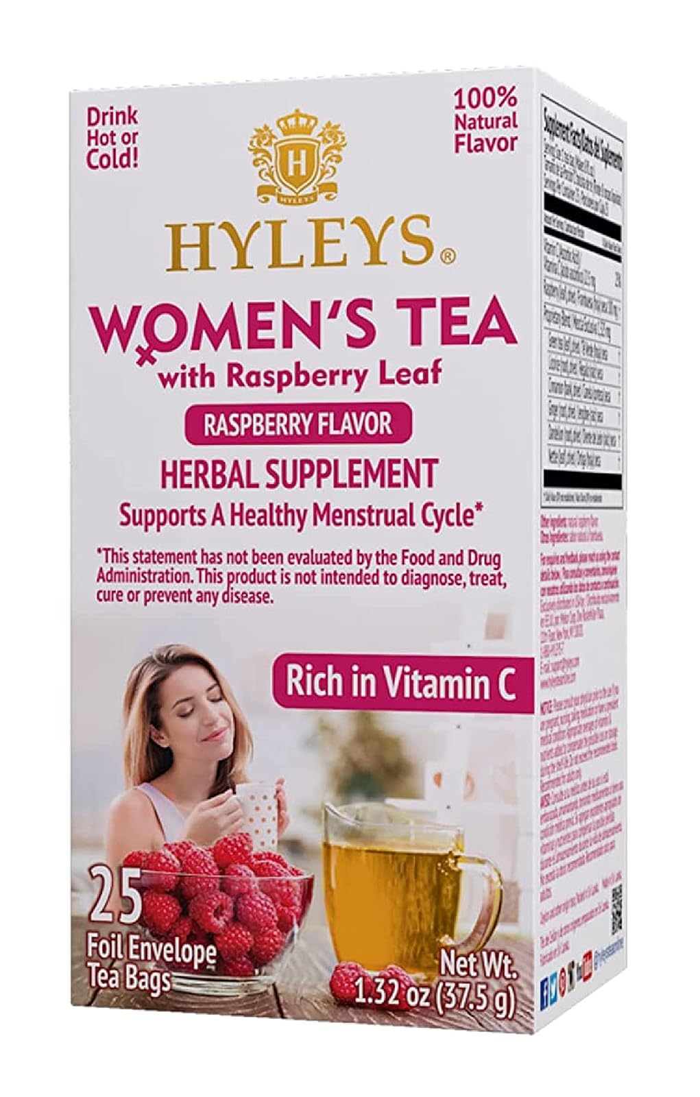Hyleys raspberry herbal tea bags