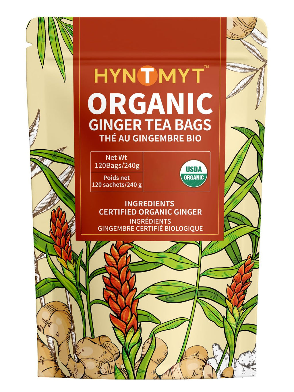 Hyntmyt organic ginger tea bags