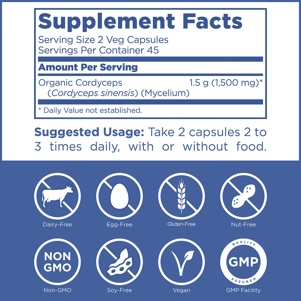 Hypoallergenic Cordyceps mushroom capsules