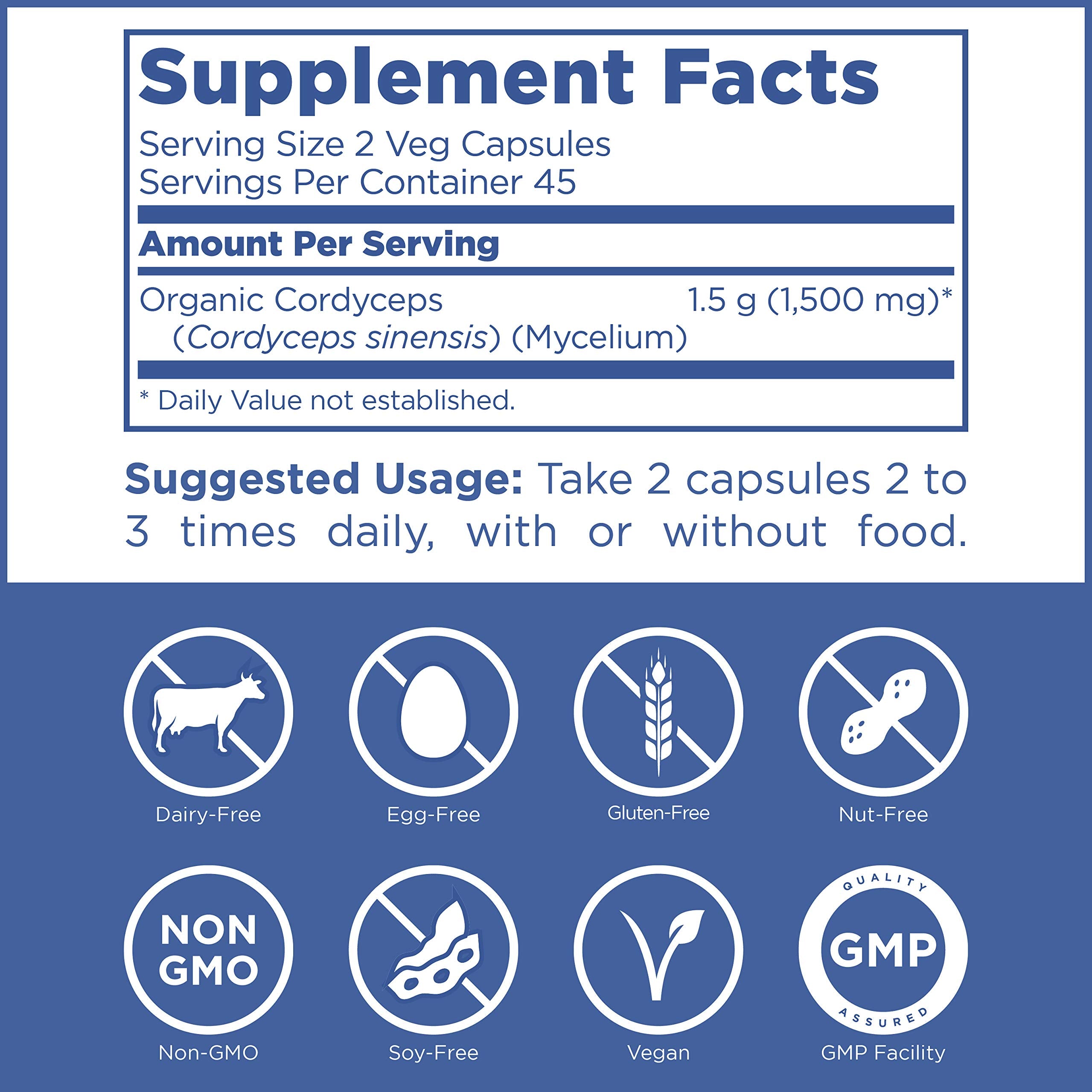 Hypoallergenic Cordyceps mushroom capsules