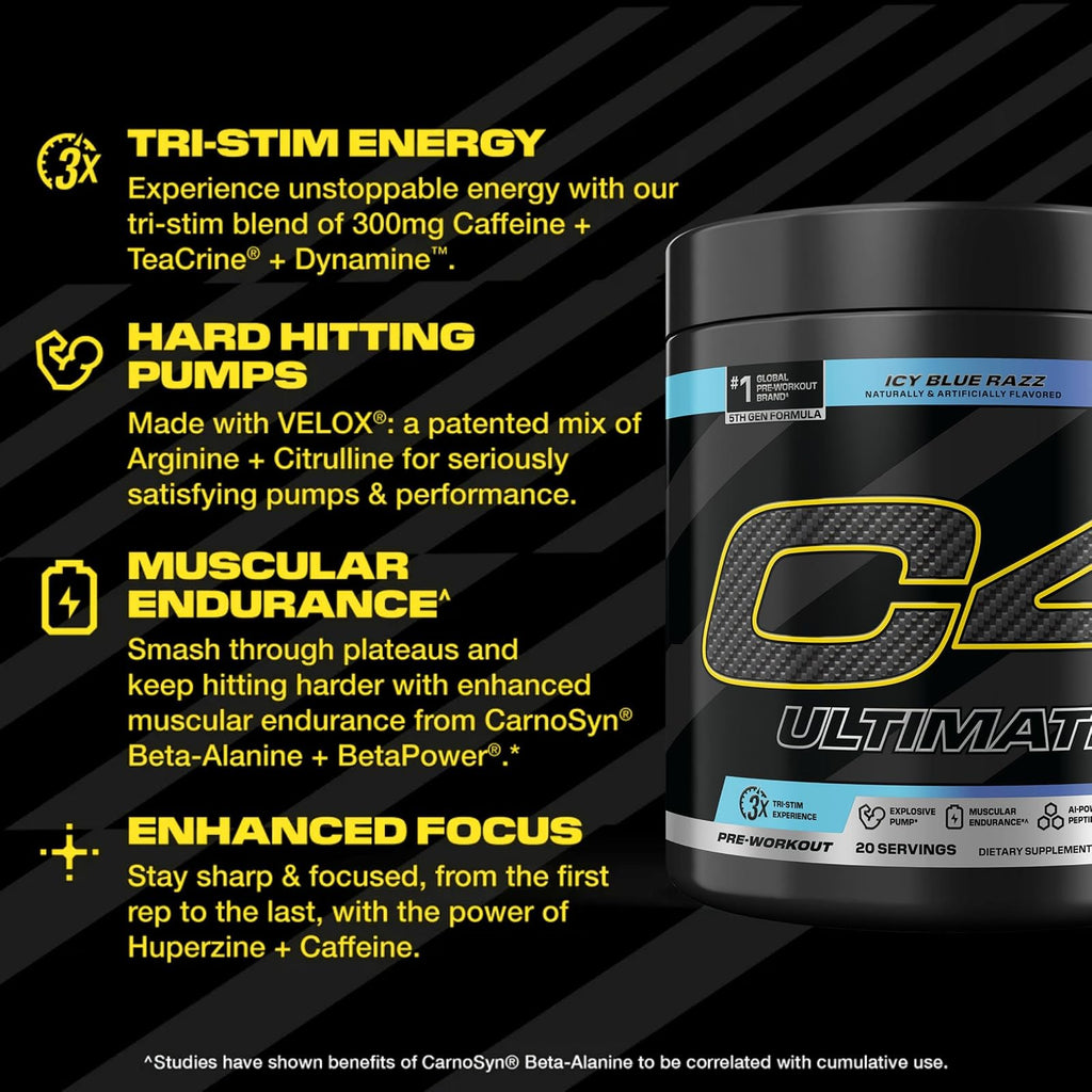 Icy Blue Razz pre-workout flavour