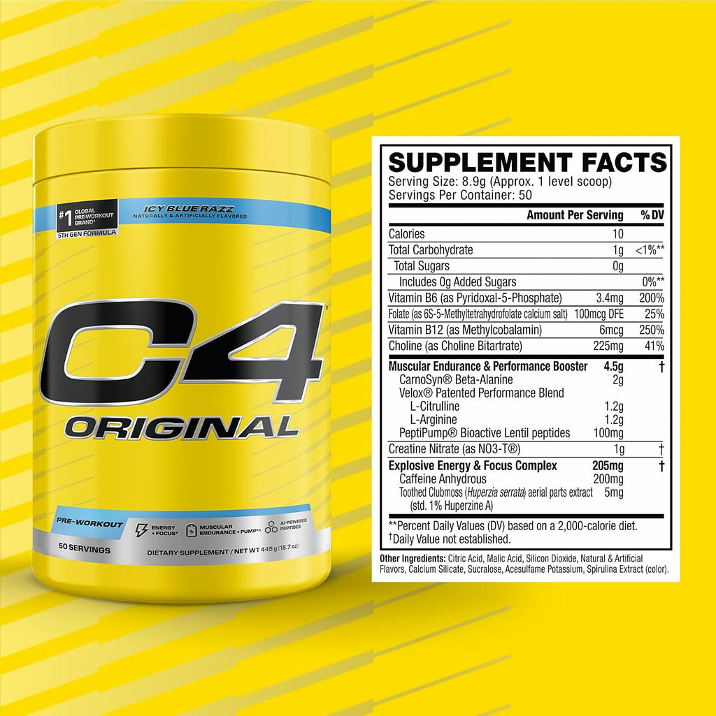 icy blue razz pre-workout flavour