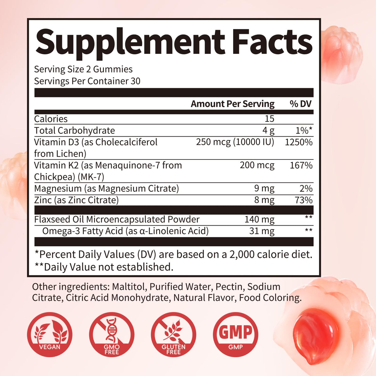 iMATCHME Vitamin D3 K2 gummies for energy